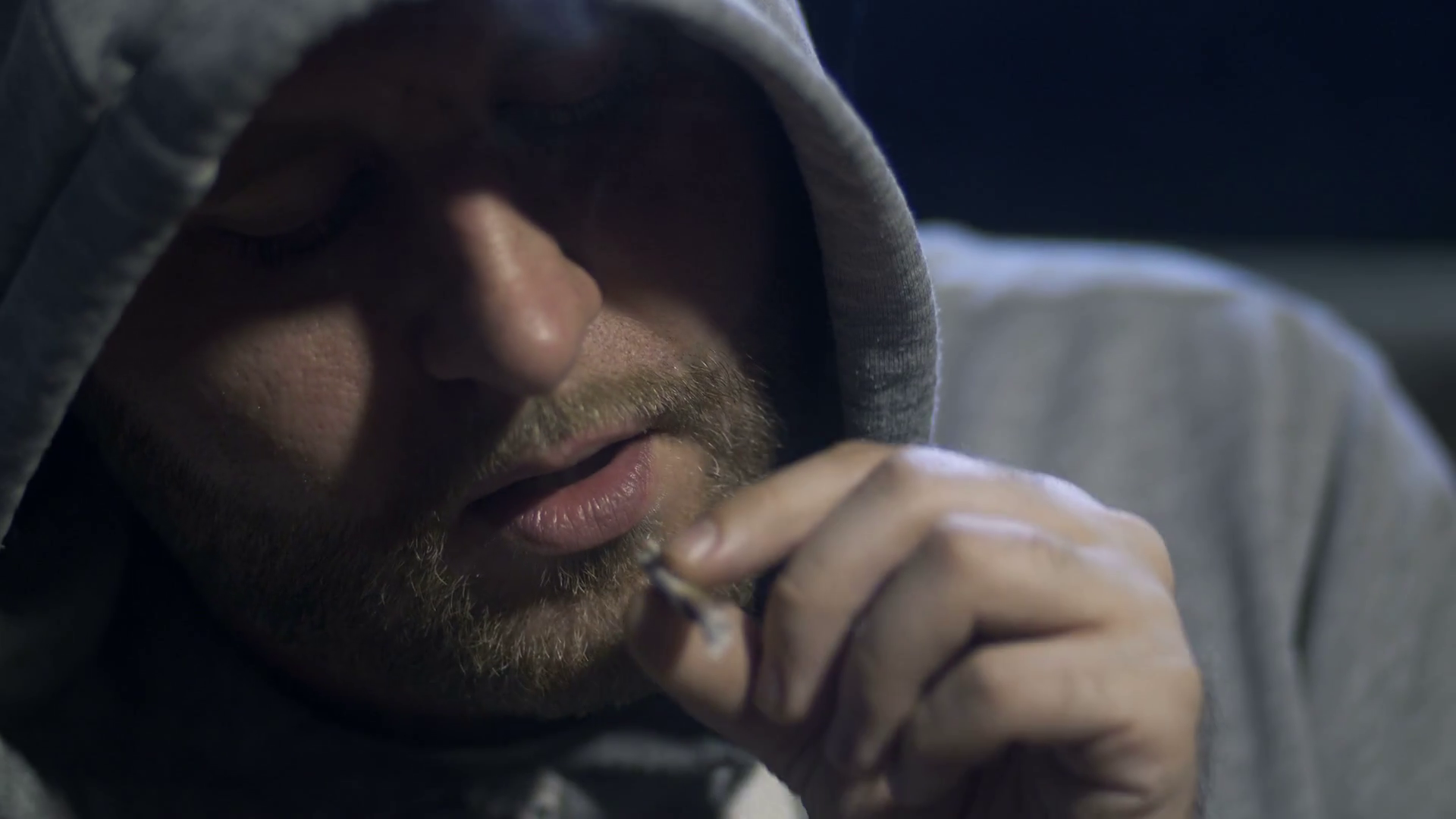 Young Man Smoking Marijuana At Home In Stock Footage SBV-320414930 ...