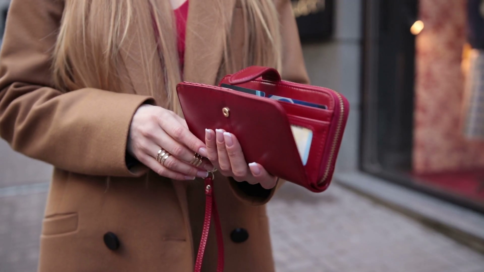 Elegant Woman's Hand Opening Red Purse Stock Footage SBV-313203854 ...