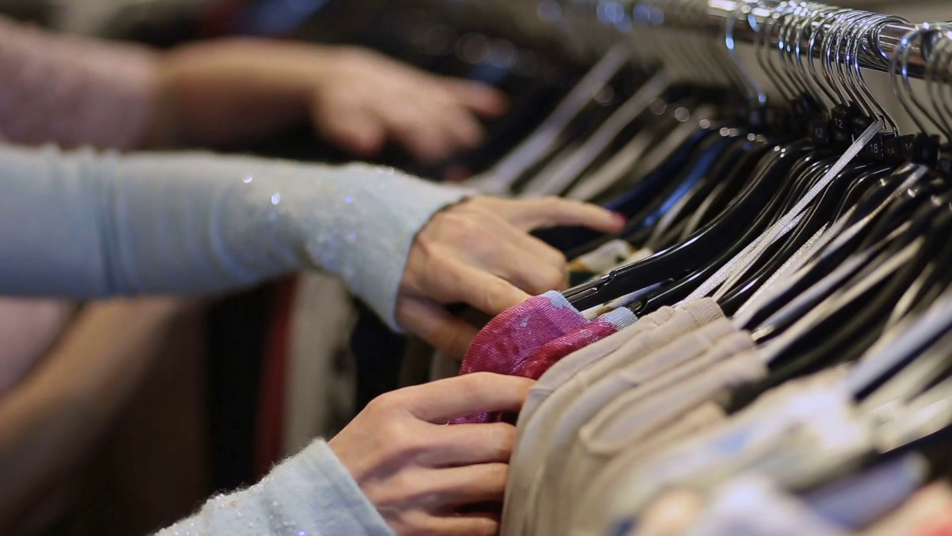 Female Hands Selecting Colorful Clothes On Stock Footage SBV-314188287 ...
