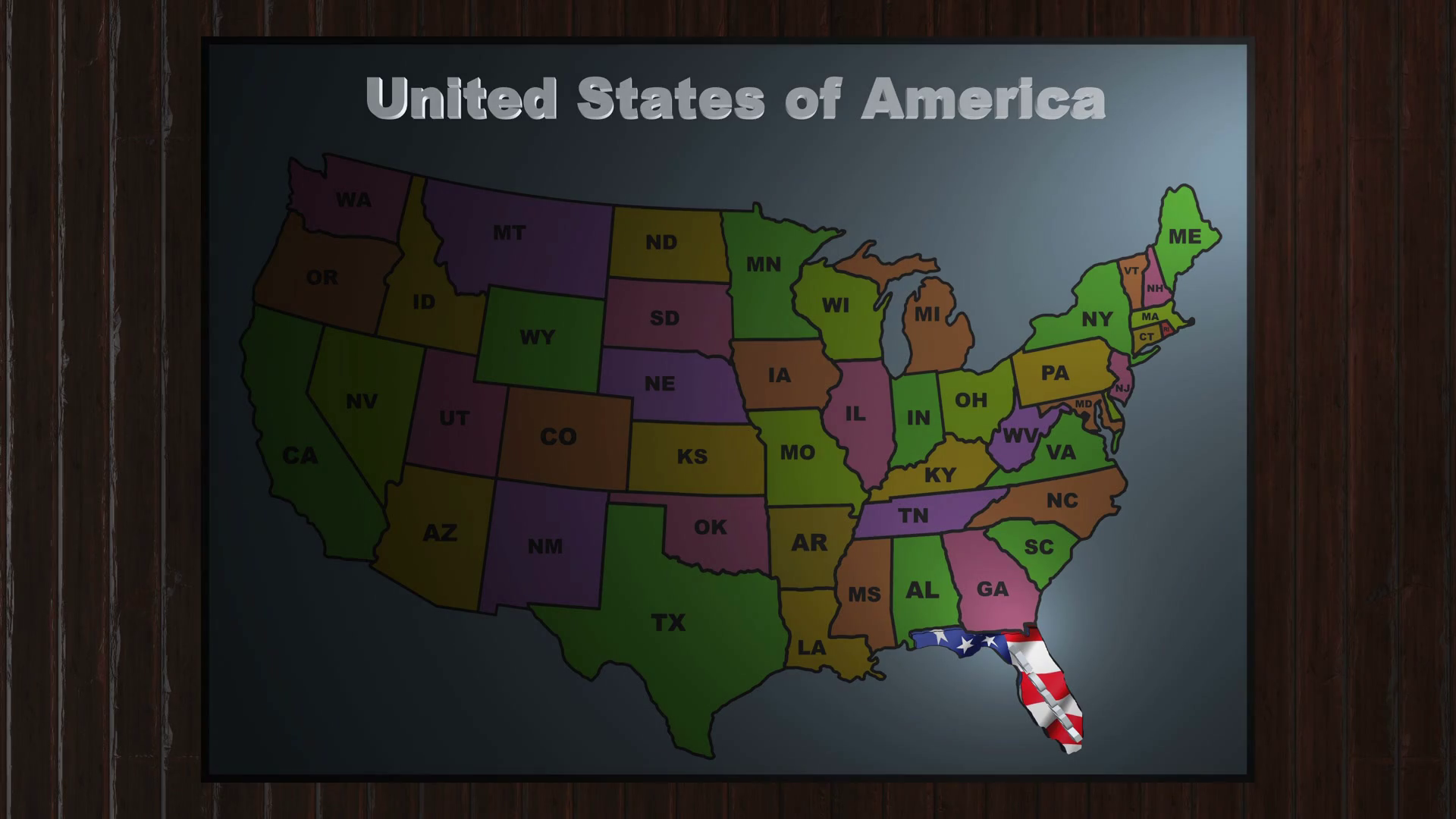 Florida Pull Out From Usa States Stock Footage SBV-318019933 - Storyblocks