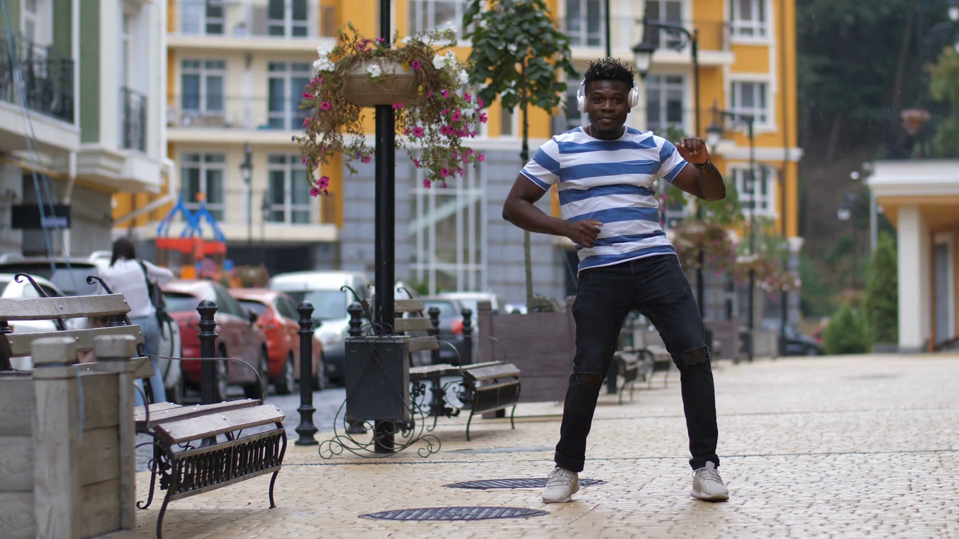 Joyful Guy Dancing To Afrobeat Music In Stock Footage SBV-327817456 ...