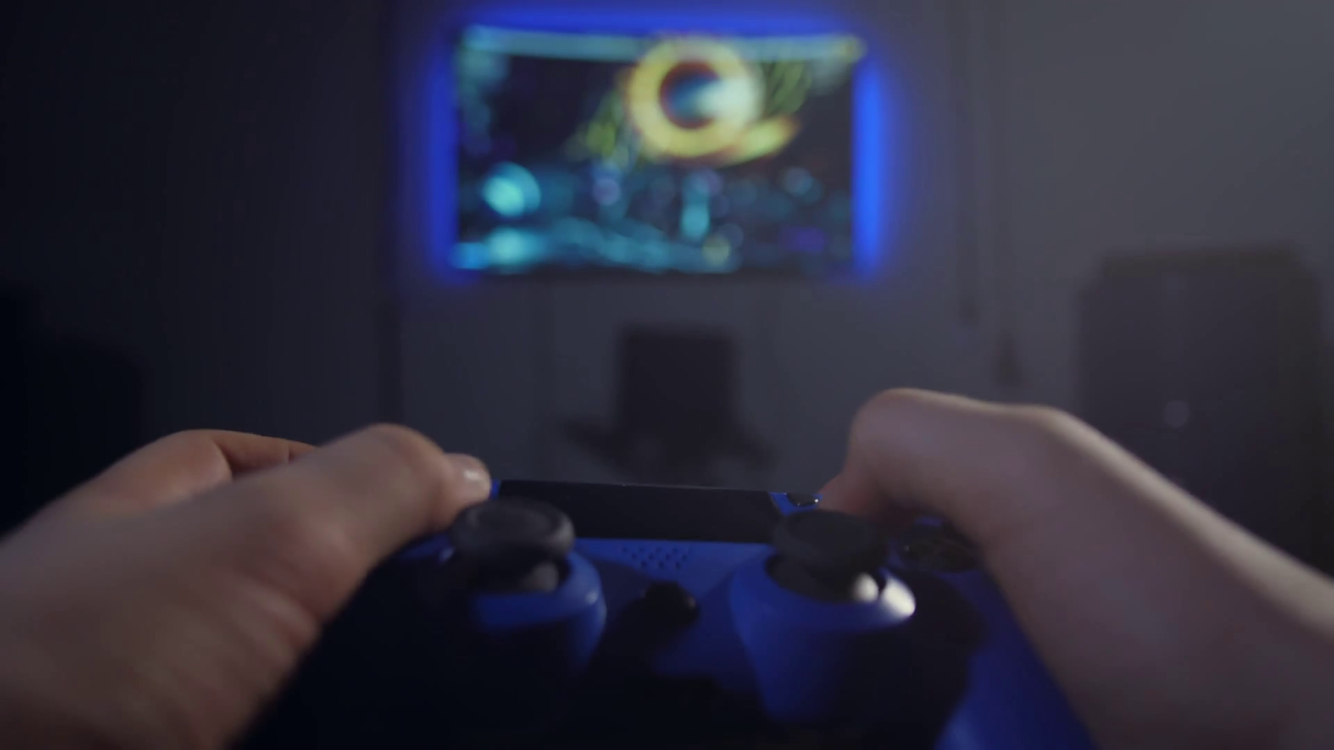 Point Of View Shot Of Gamer Hands N Front Of Stock Motion Graphics SBV ...