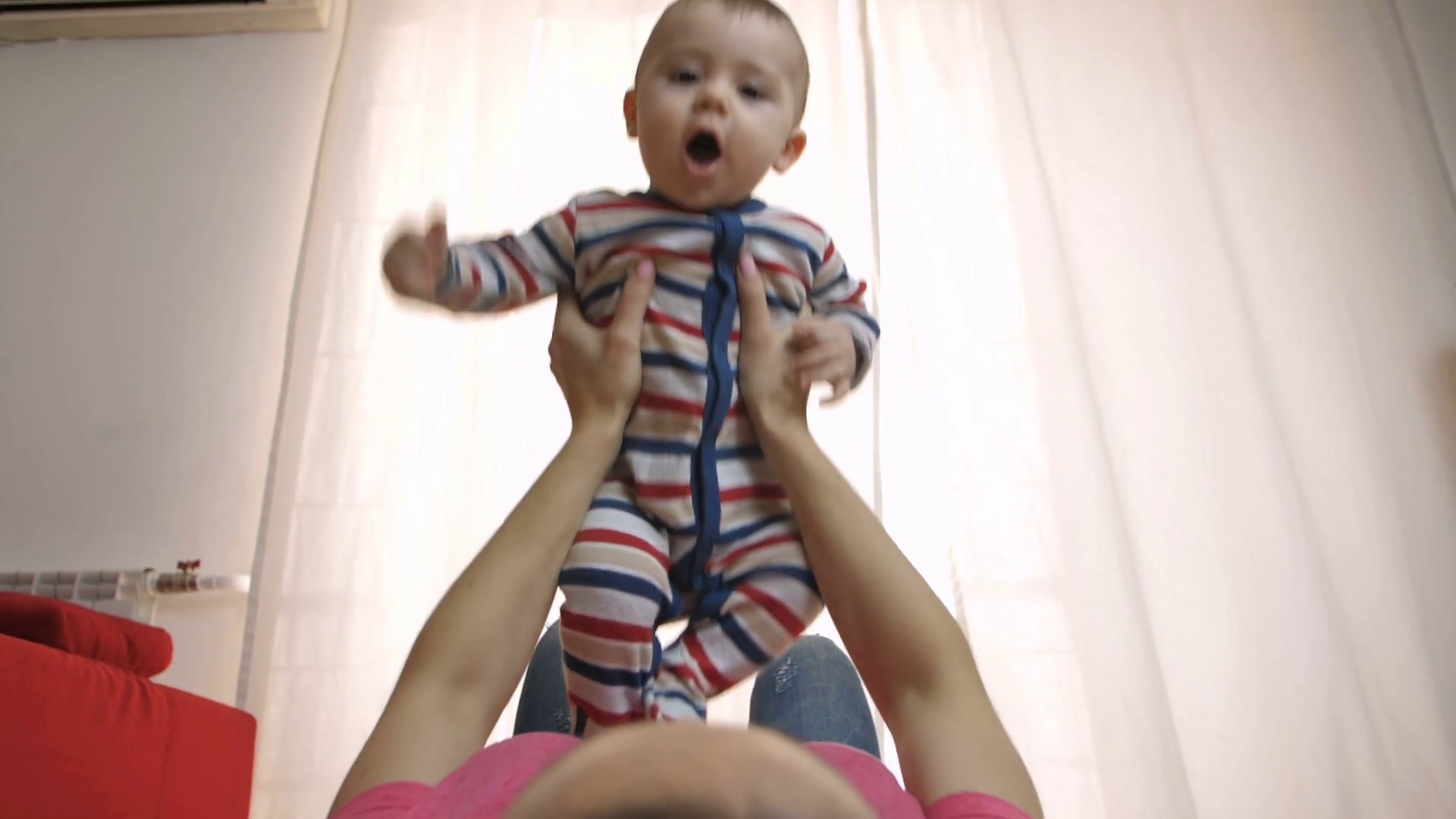 Slow Motion Of Happy Baby Boy's Portrait Stock Footage SBV-321071621 ...