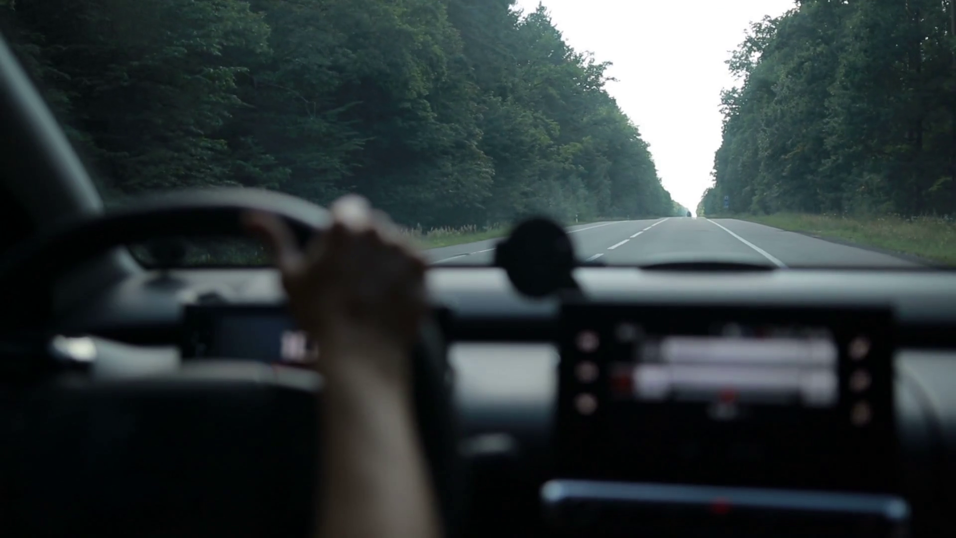 Woman Driving Car On Rural Road In Forest Stock Footage SBV-316415091 ...