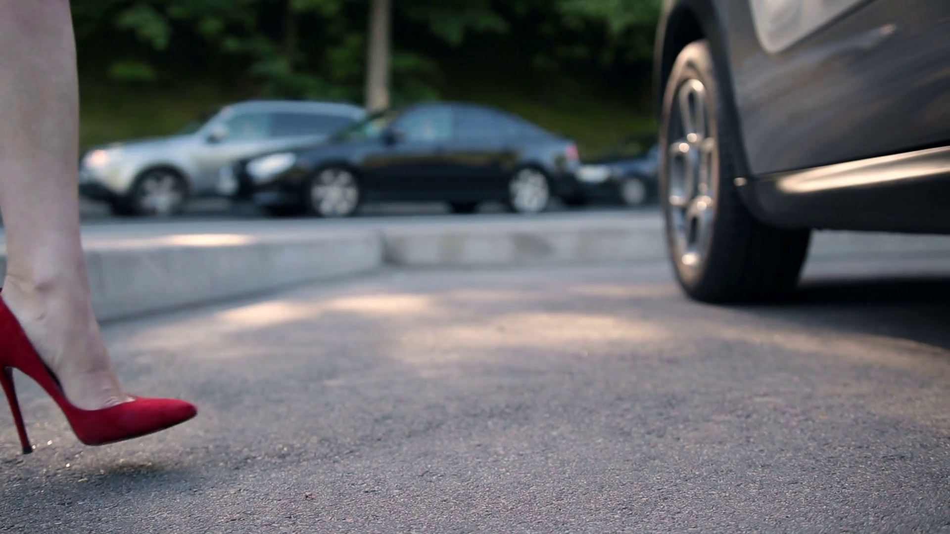 Woman wearing heels getting into parked car Stock Video Footage 00:21 ...