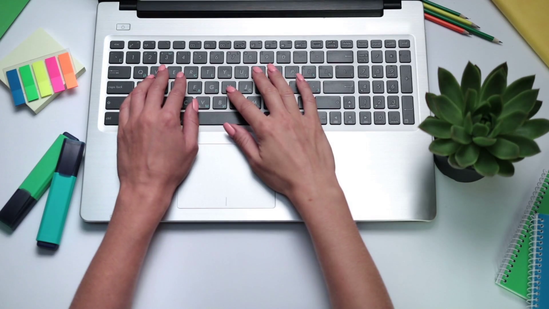 Woman's Hands Typing On Laptop Keyboard Stock Footage SBV-308902296 ...