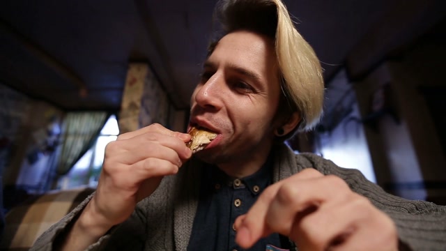 Man Eating Meat Stock Footage: Royalty-Free Video Clips - Storyblocks