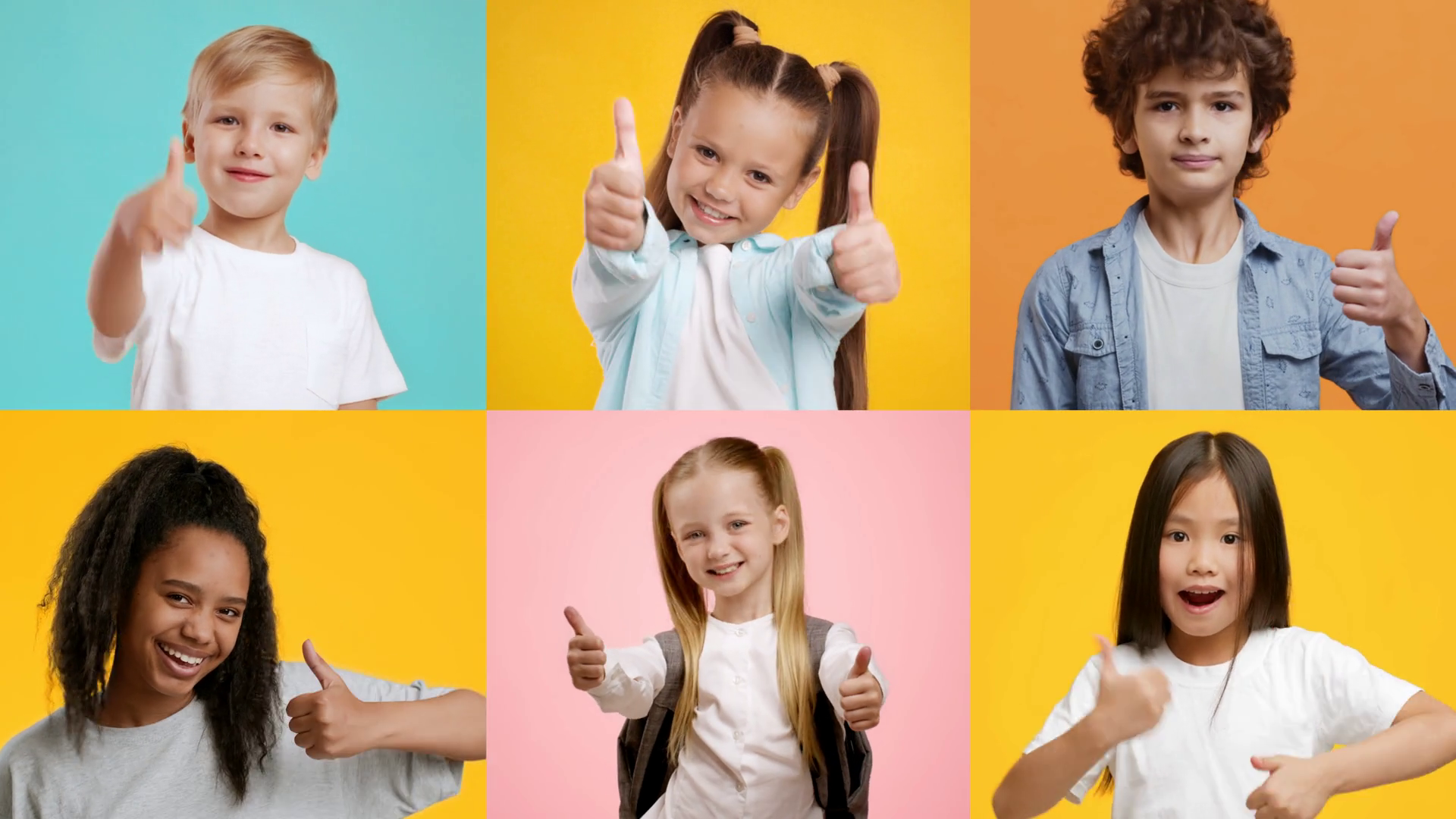 A Group Of Six Children Shows Enthusiasm Stock Footage SBV-351802212 ...