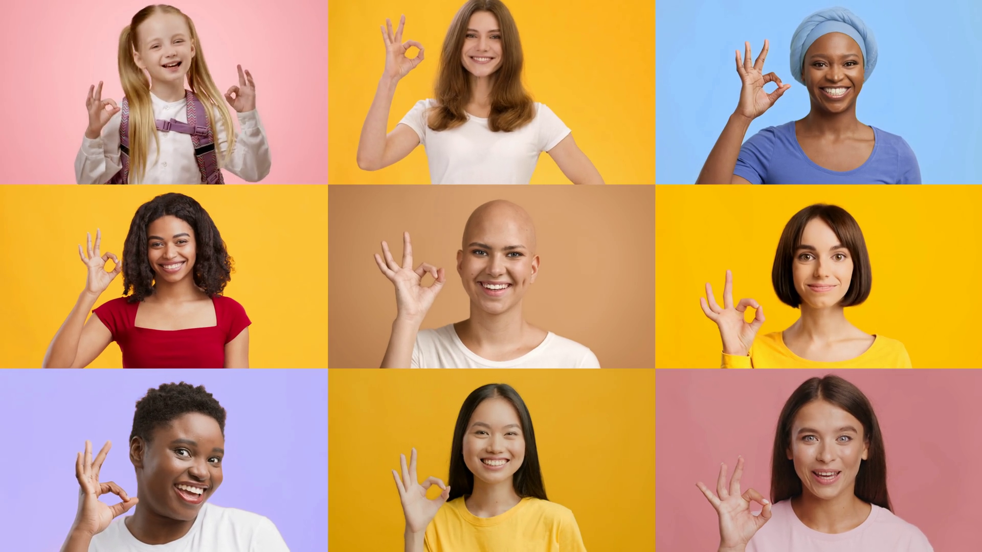 Nine Women Of Various Backgrounds Showcase Stock Footage SBV-351817757 ...