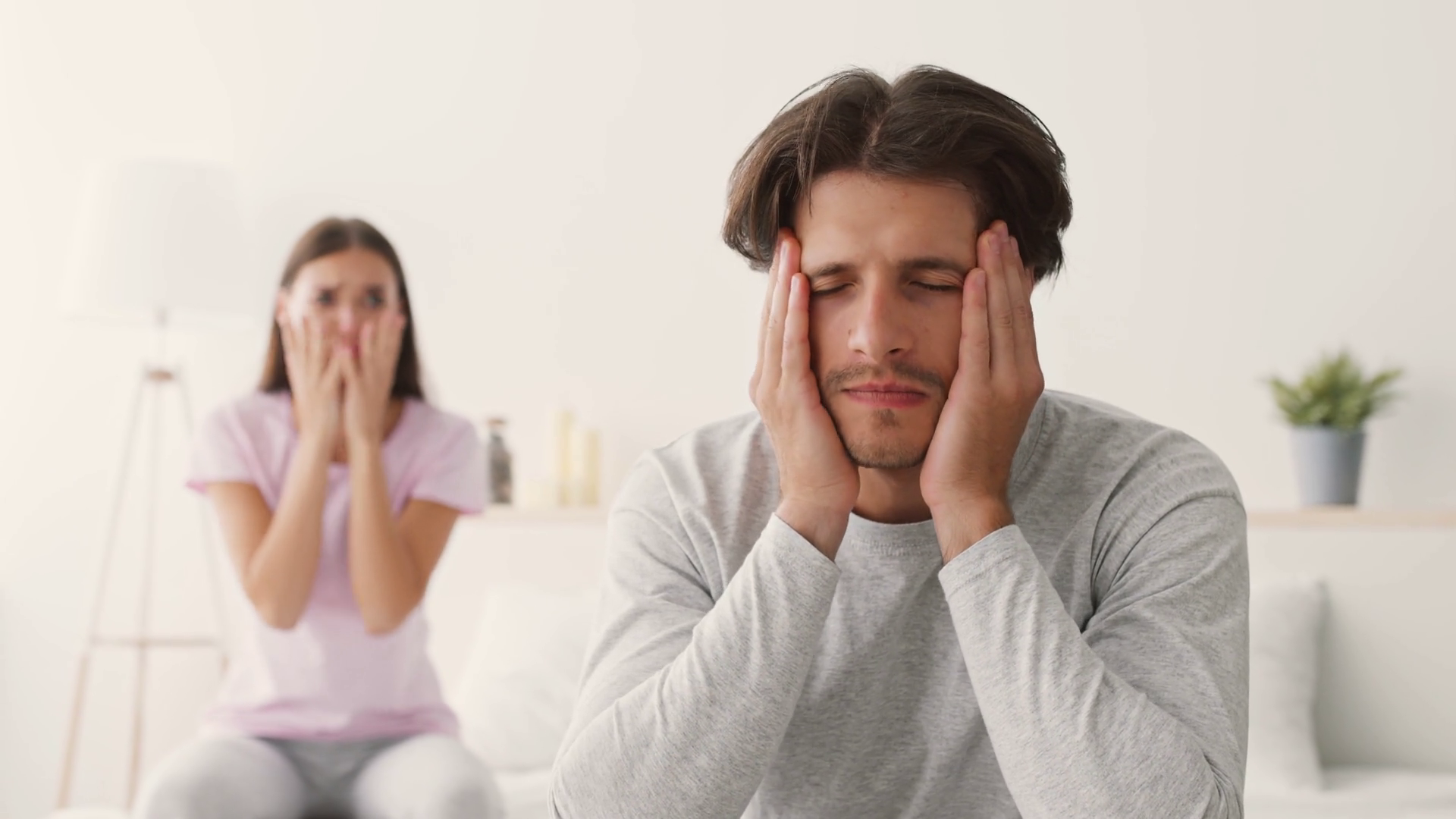 Two People Experience Emotional Strain Stock Footage SBV-352345271 ...