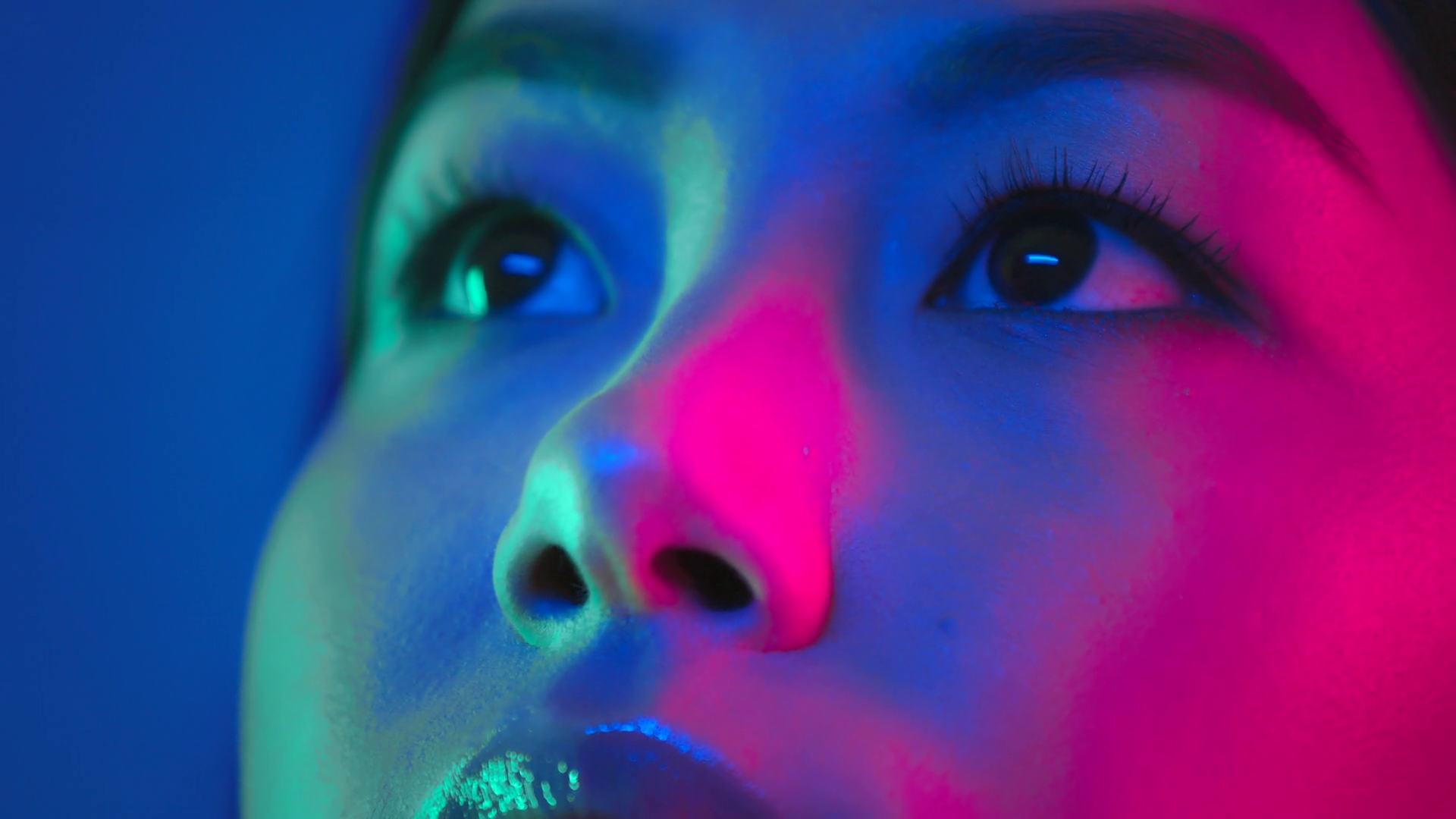 A Young Asian Woman Gazes Into Distance Face Stock Footage SBV ...