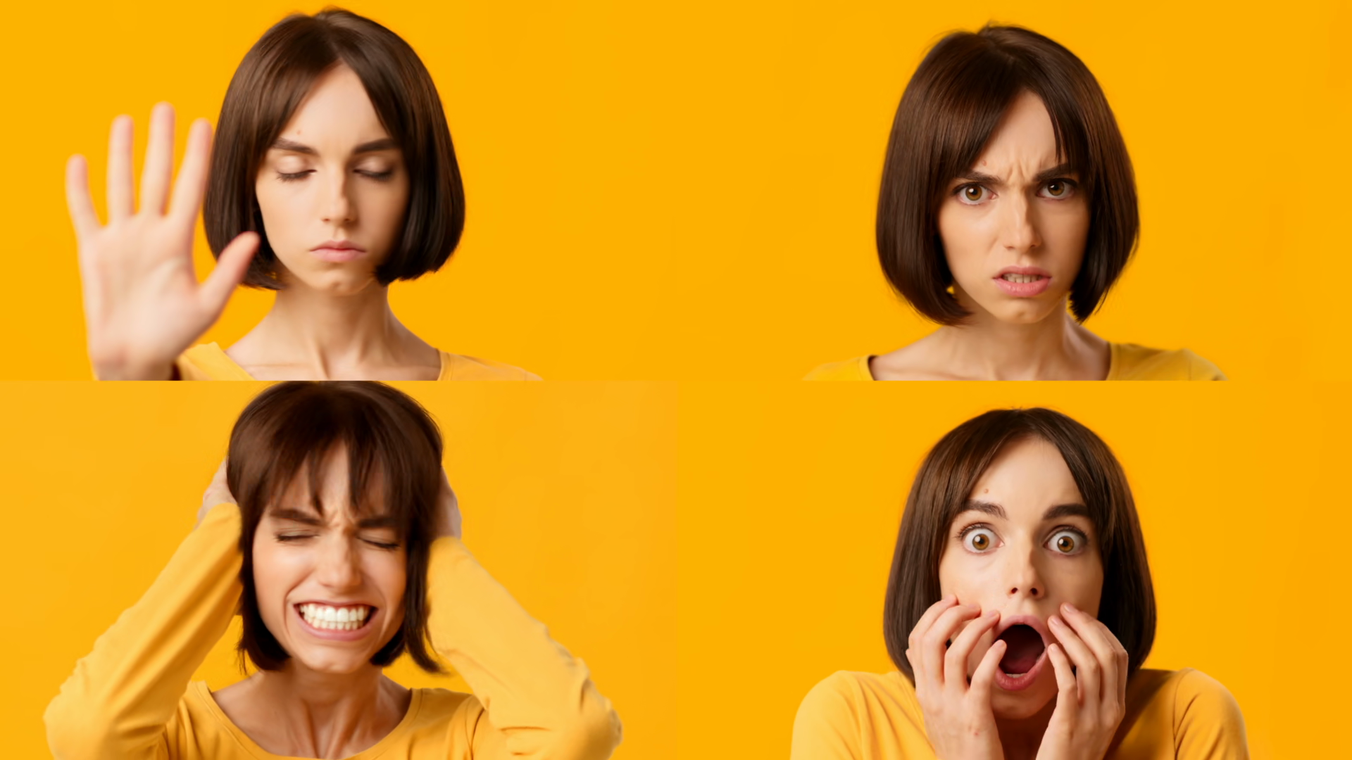 A Young Woman Gestures Displays Range Of Stock Footage SBV-353655036 ...