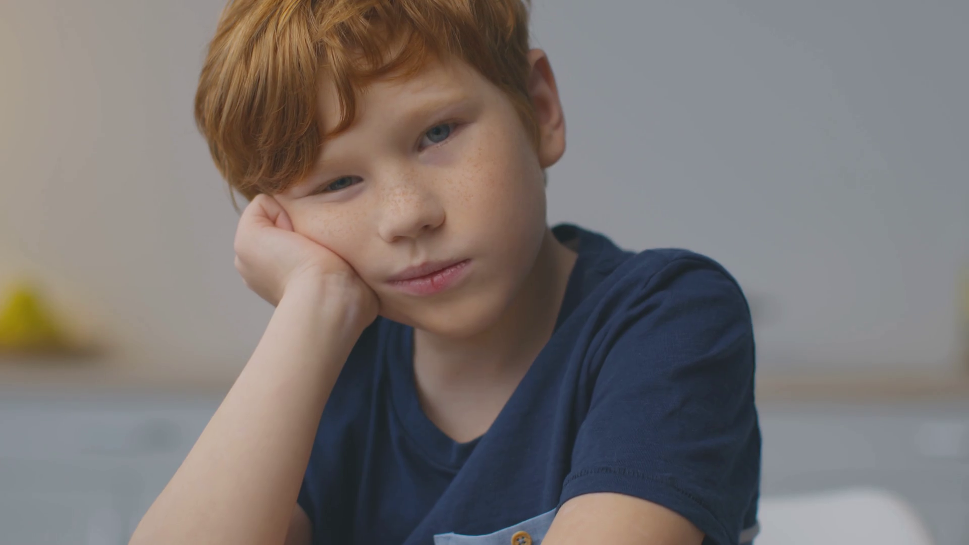 Kids Tiredness Indoors Portrait Of Boring Stock Footage SBV-346552320 ...