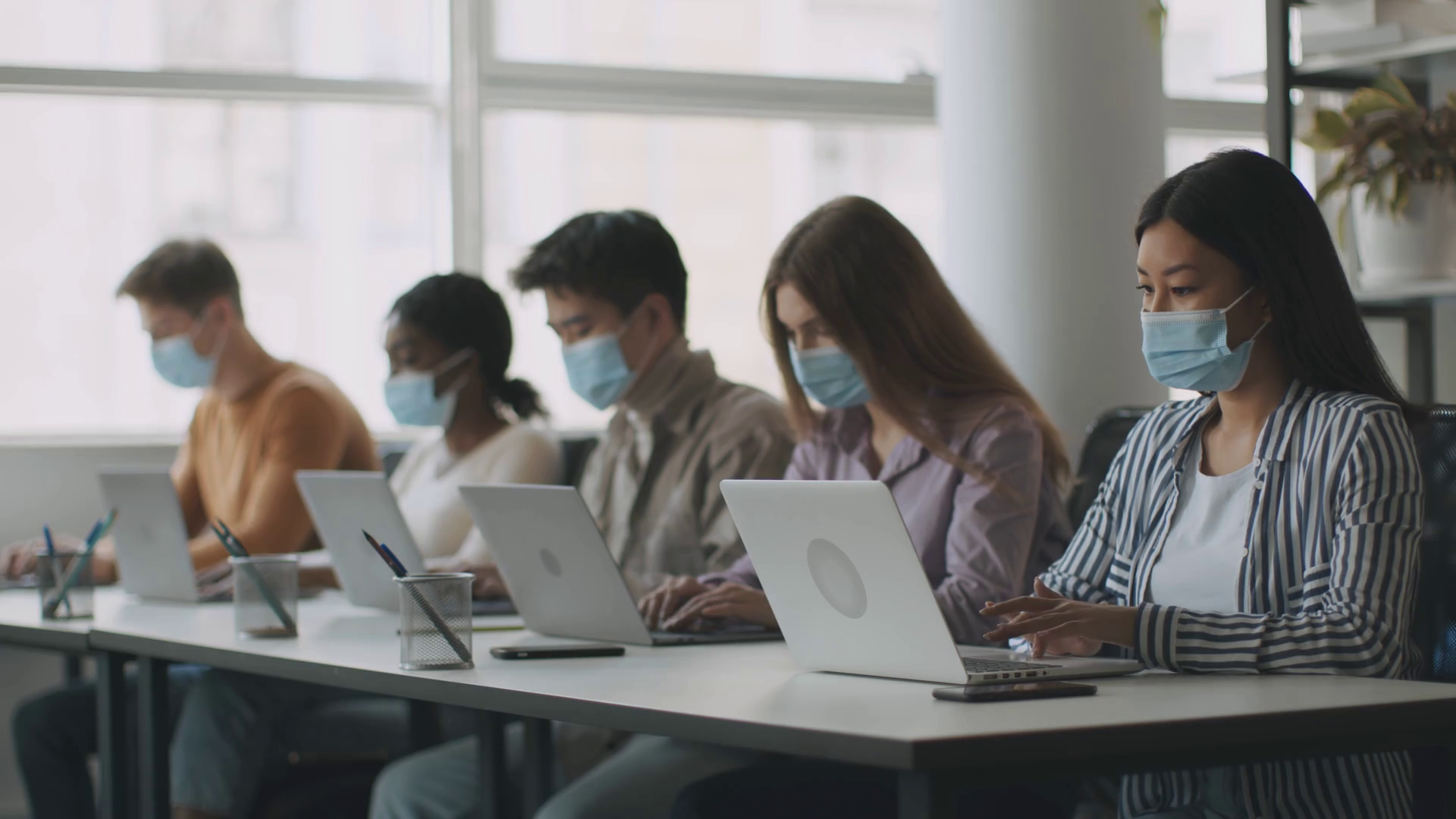 New Normal Offline Study Concept Group Of Stock Footage SBV-346654856 ...