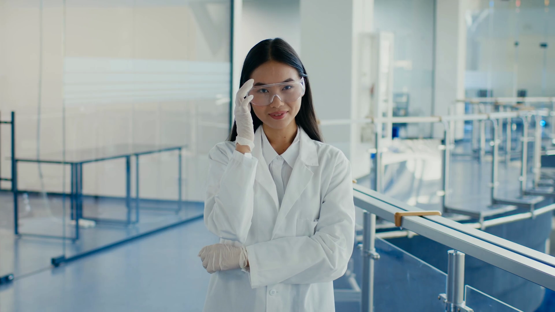 Asian Lady Taking Off Protective Glasses Stock Footage SBV-346720232 ...