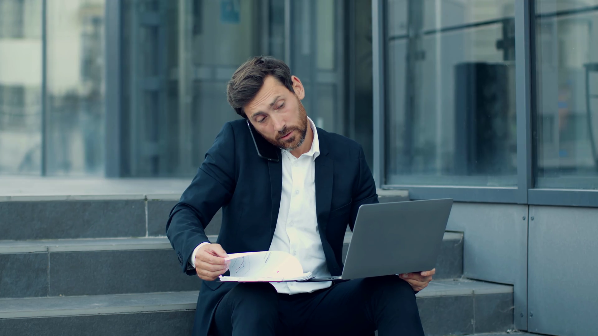 Busy Man Manager Discussing Project Details Stock Footage SBV-347276686 ...