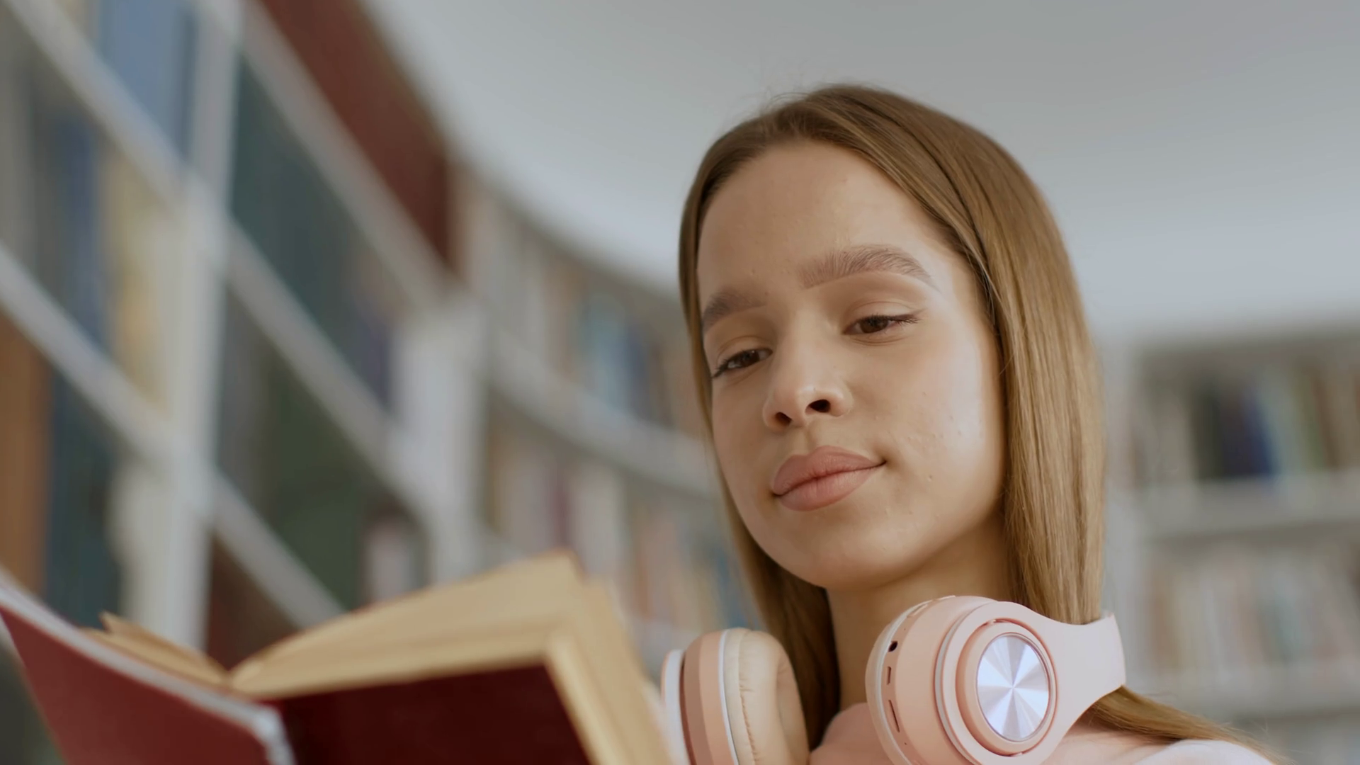 Young Interested Woman Student Reading Book Stock Footage SBV-347418278 ...