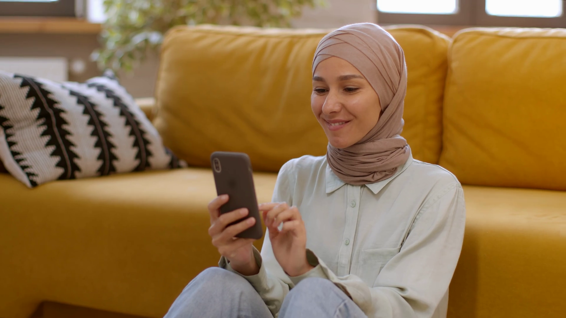 Young Happy Middle Eastern Lady In Stock Footage SBV-347500646 ...