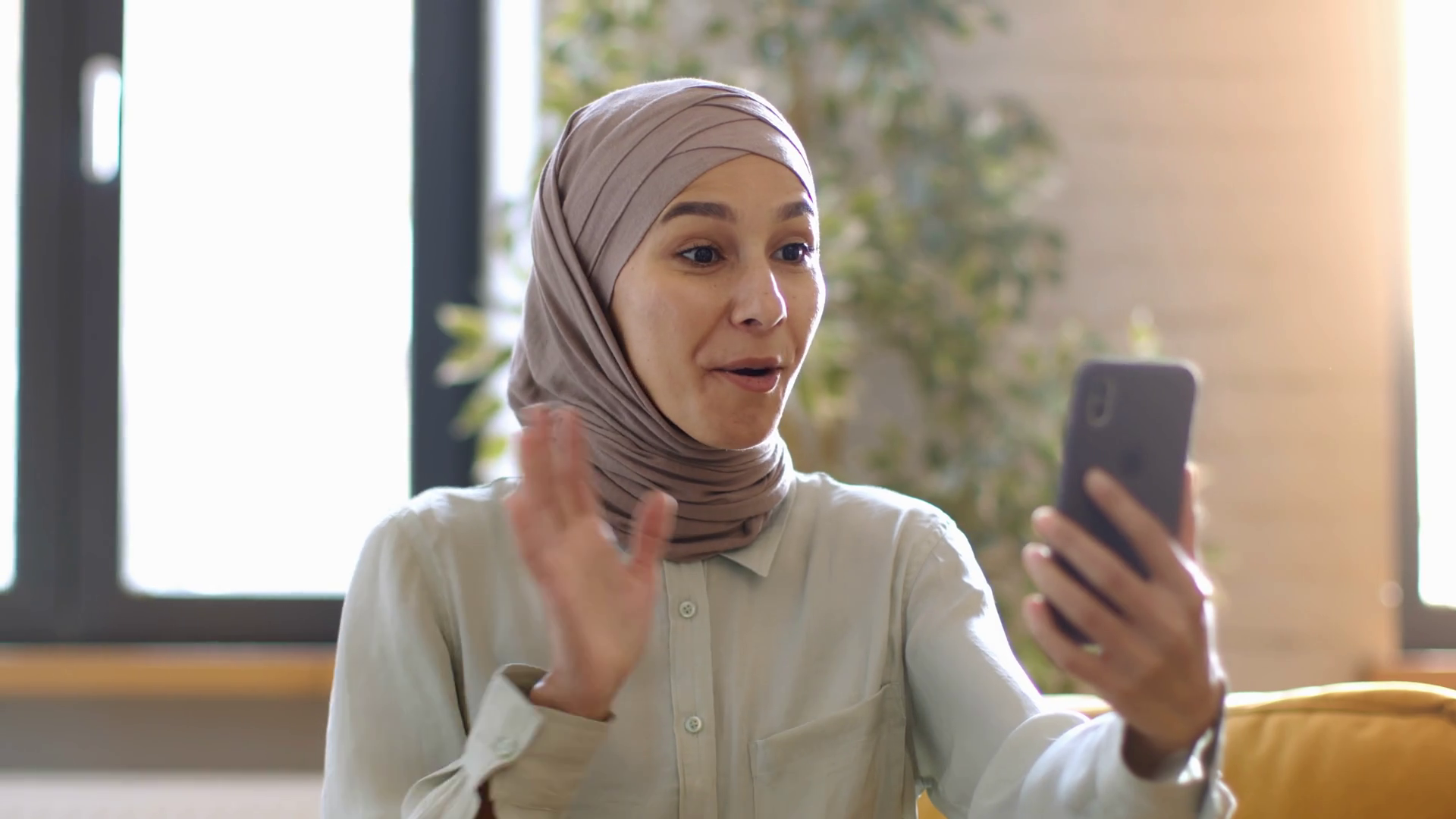 Young Excited Middle Eastern Lady Wearing Stock Footage SBV-347795279 ...