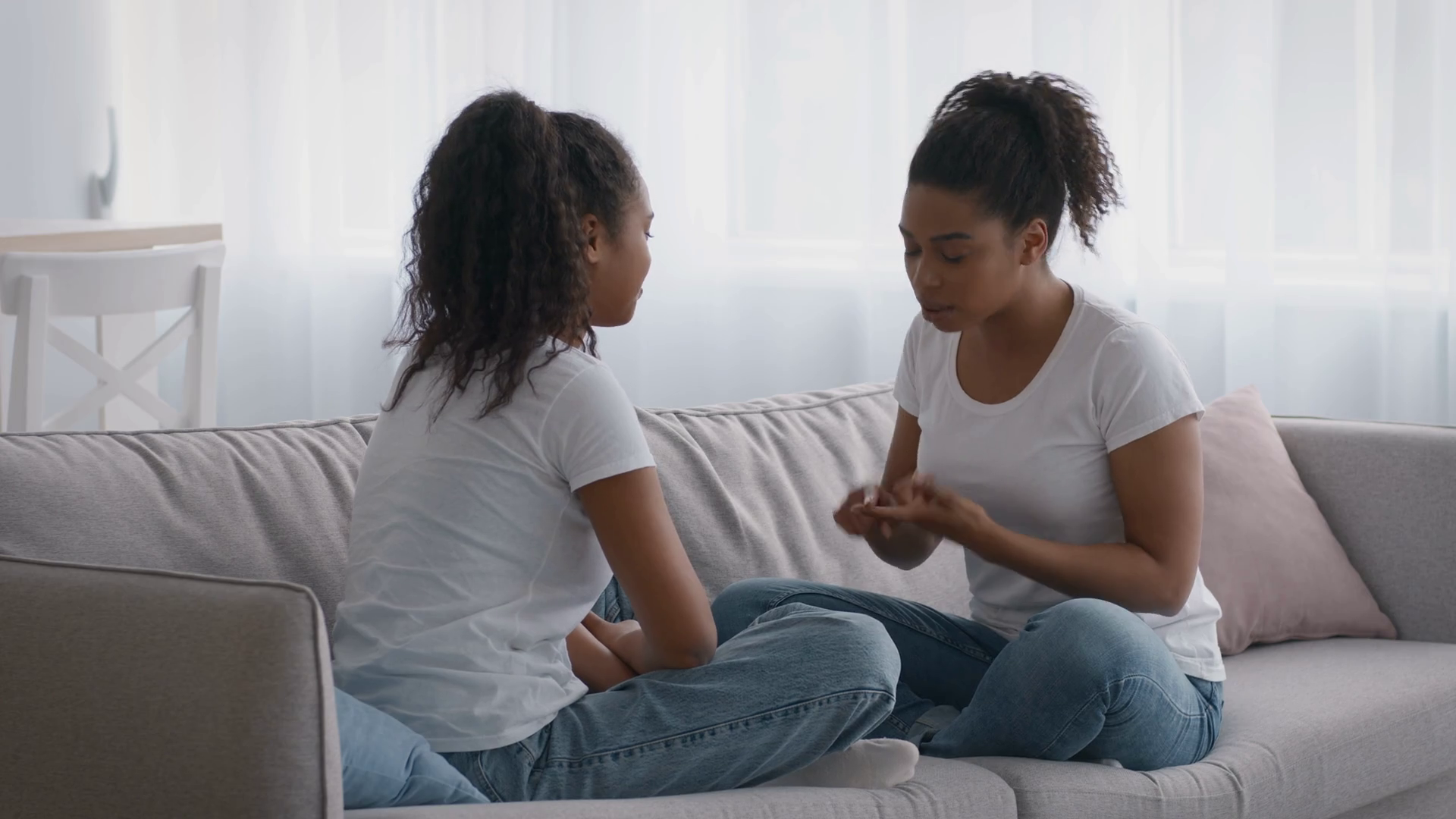 Young annoyed african american woman quarreling with grumpy black girl ...