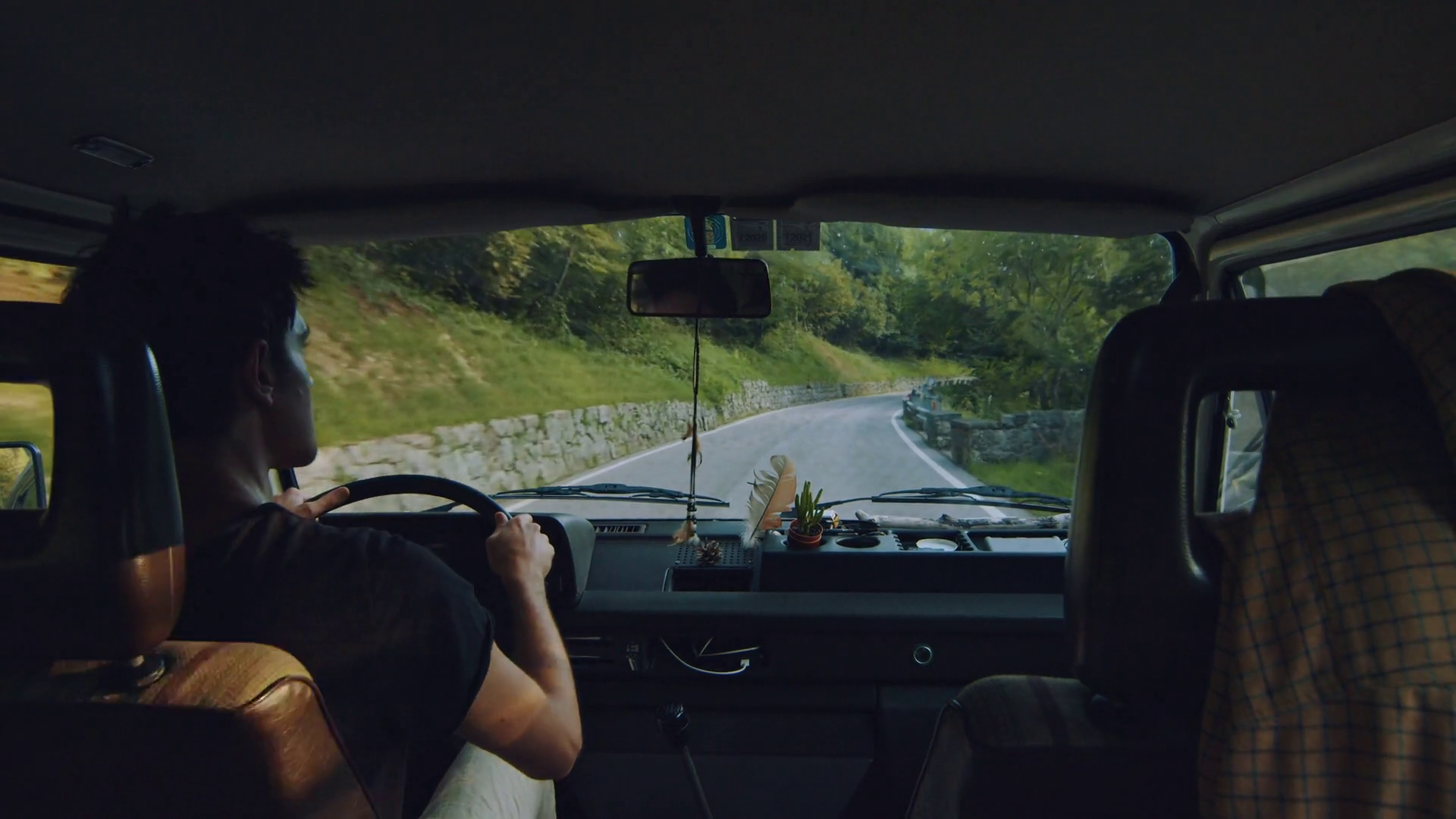 Young Man Driving Old Camper Van On Small Stock Footage SBV-347611978 ...
