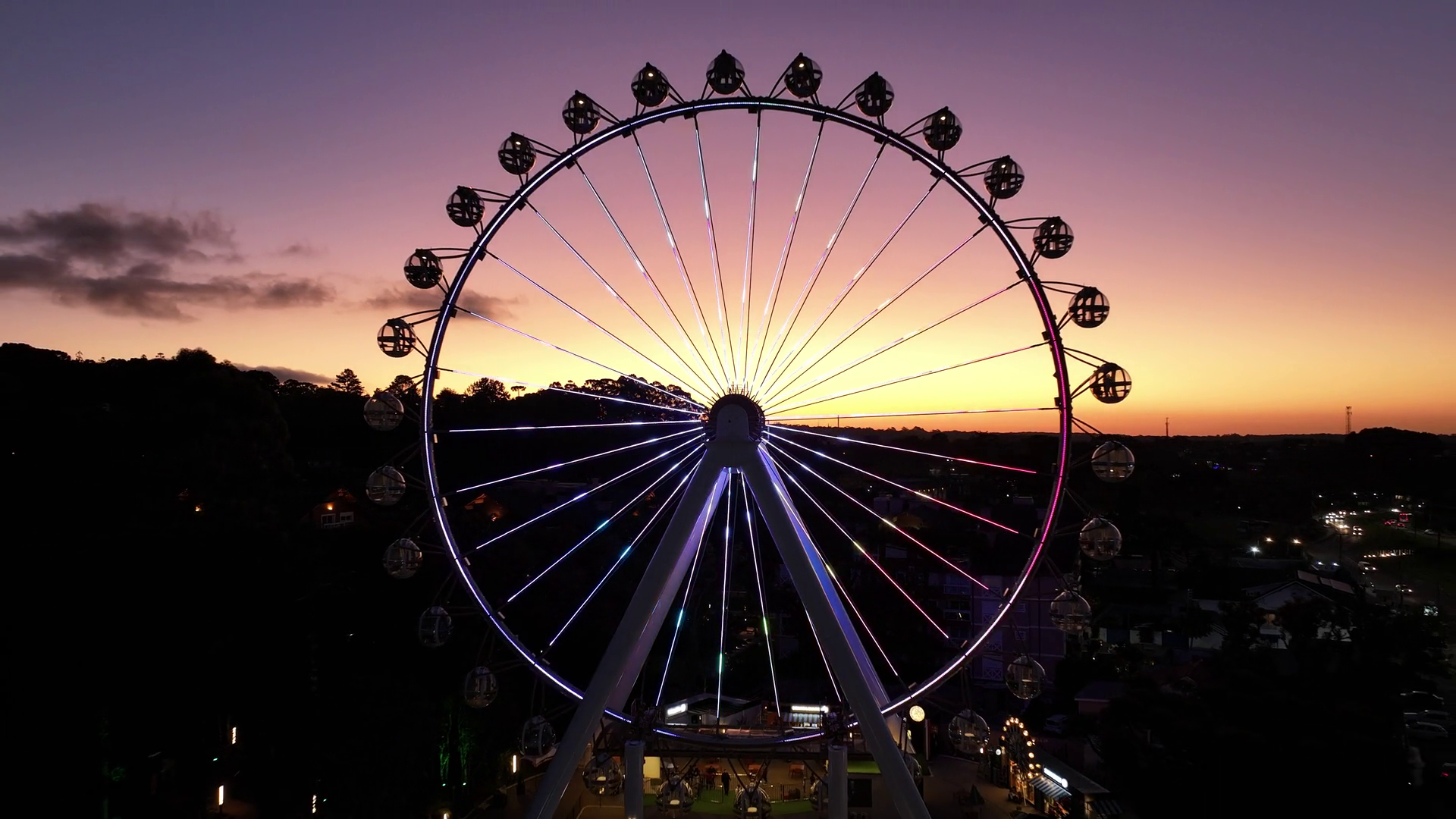 Sunset Stunning Ferris Wheel In Canela Rio Stock Footage SBV-352213598 - Storyblocks