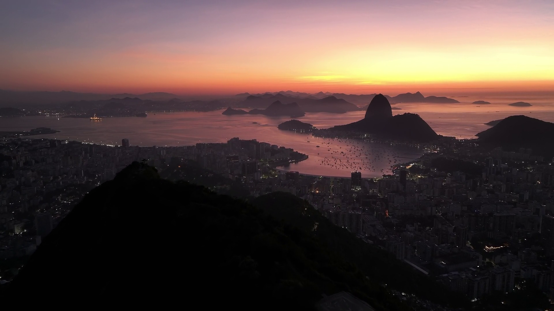 Sunset Dona Marta Viewpoint In Rio De Stock Footage SBV-352214224 - Storyblocks