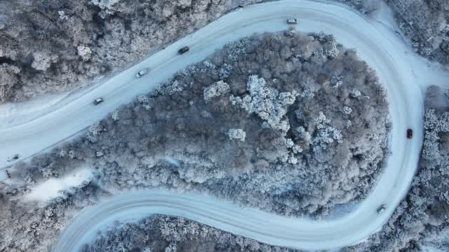 Snow Car Drone Shot Stock Footage: Royalty-Free Video Clips - Storyblocks