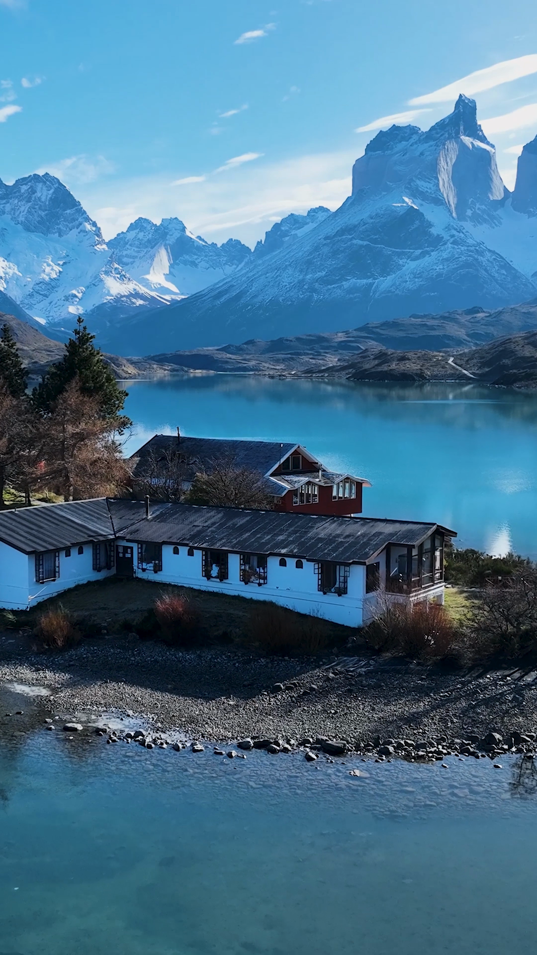 Country House Of Torres Del Paine In Puerto Stock Footage SBV-353040560 ...