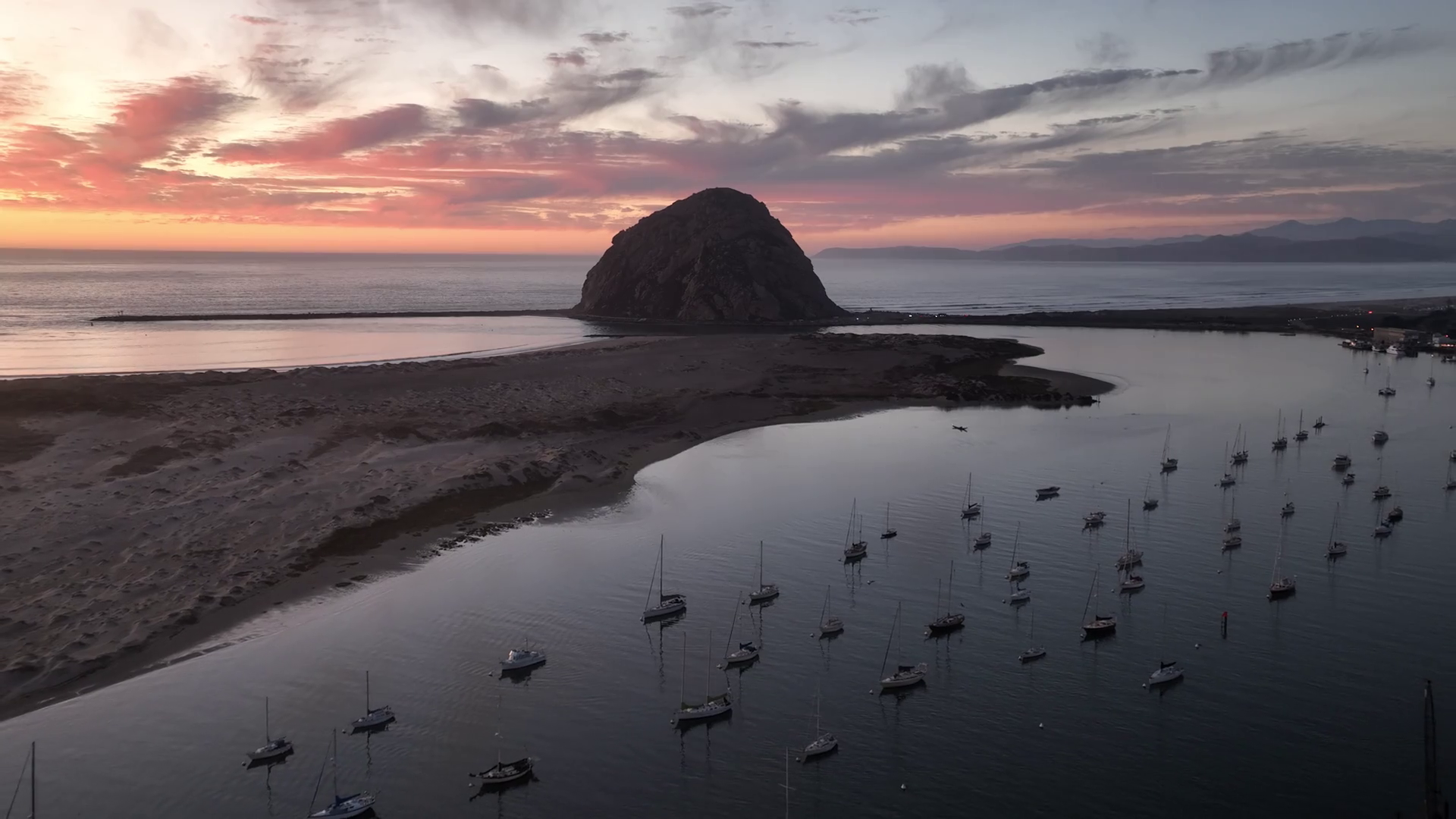 Beach Sunset At Morro Bay In California Stock Footage SBV-348596335 ...