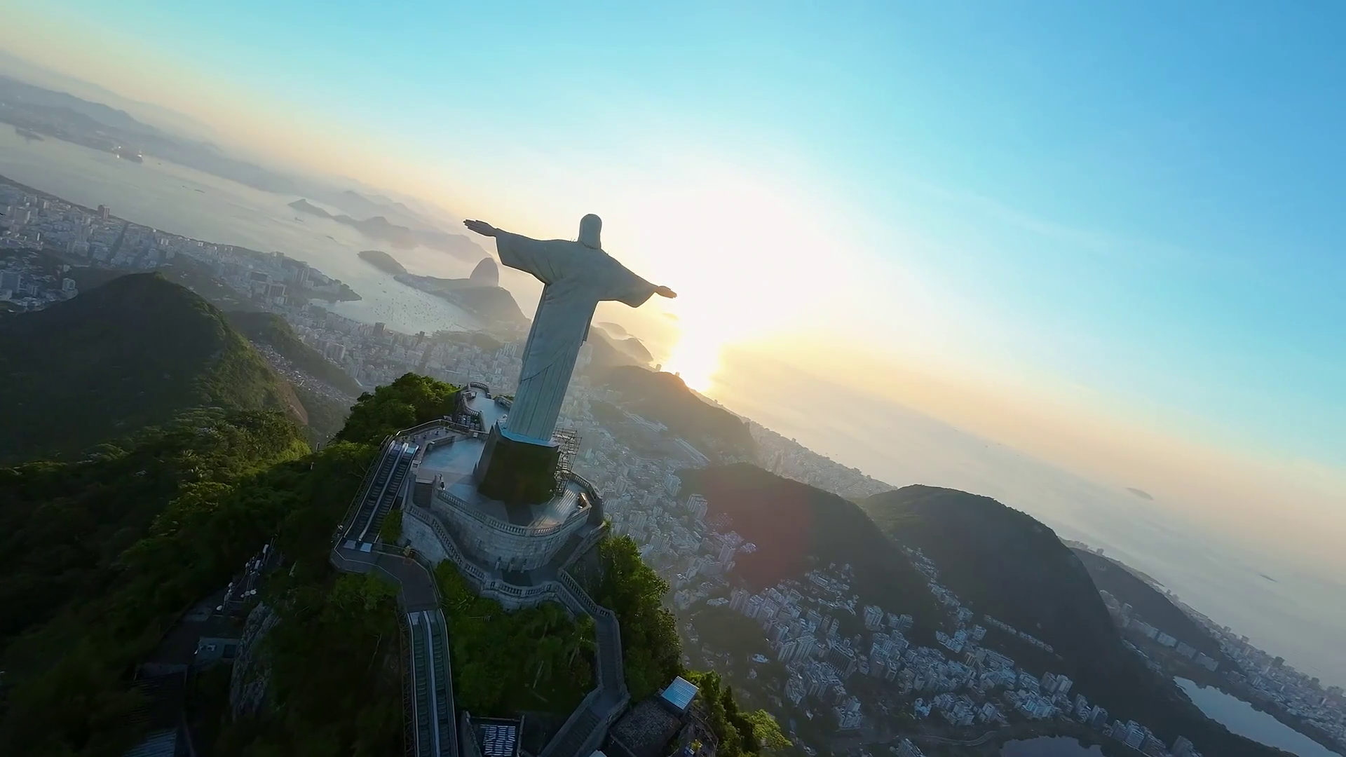 Sunrise In Christ Redeemer In Downtown Rio Stock Footage SBV-348783283 ...