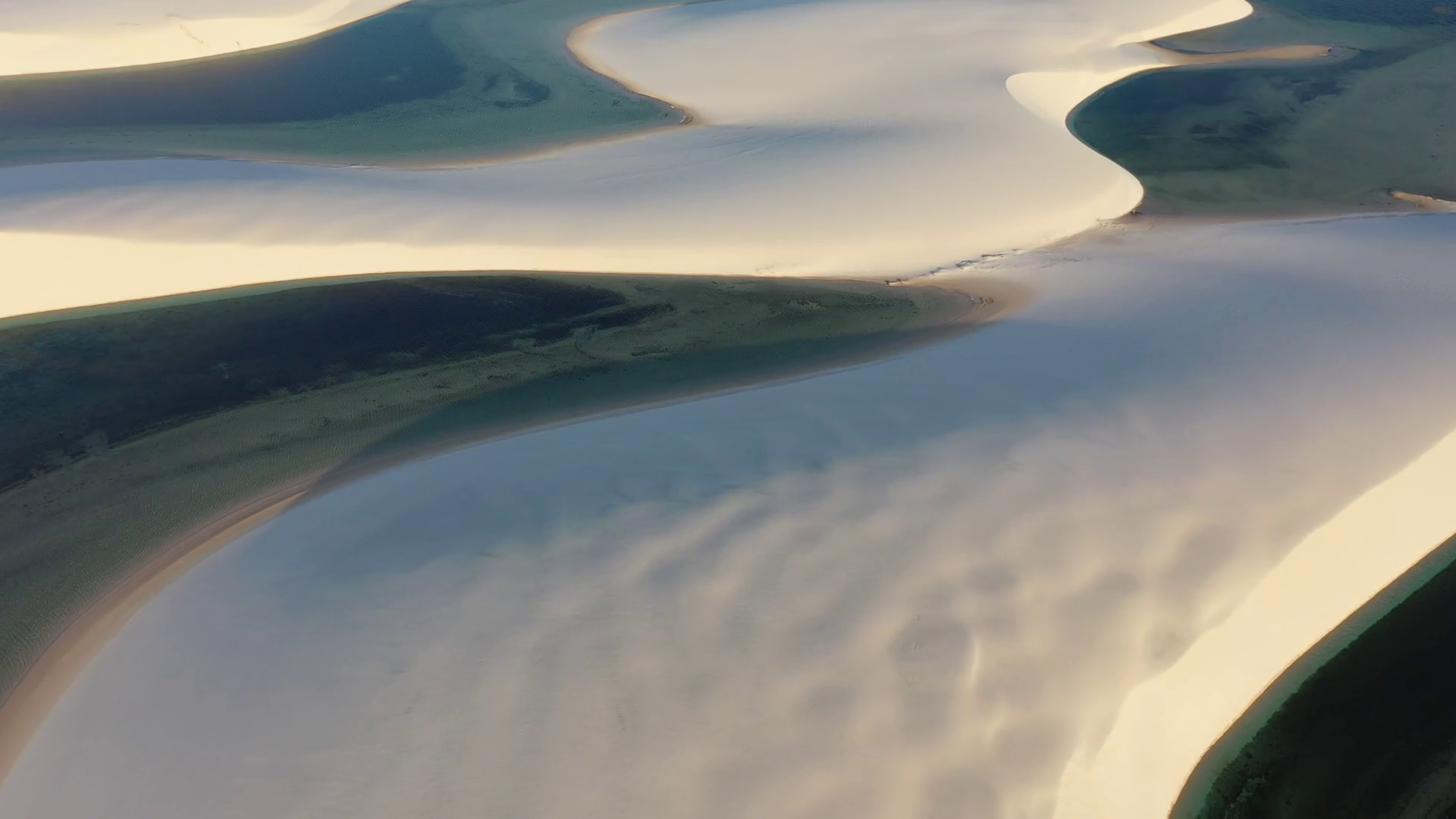 Panoramic landscape of Lencois Maranhenses Brazil. Scenic sand dunes ...