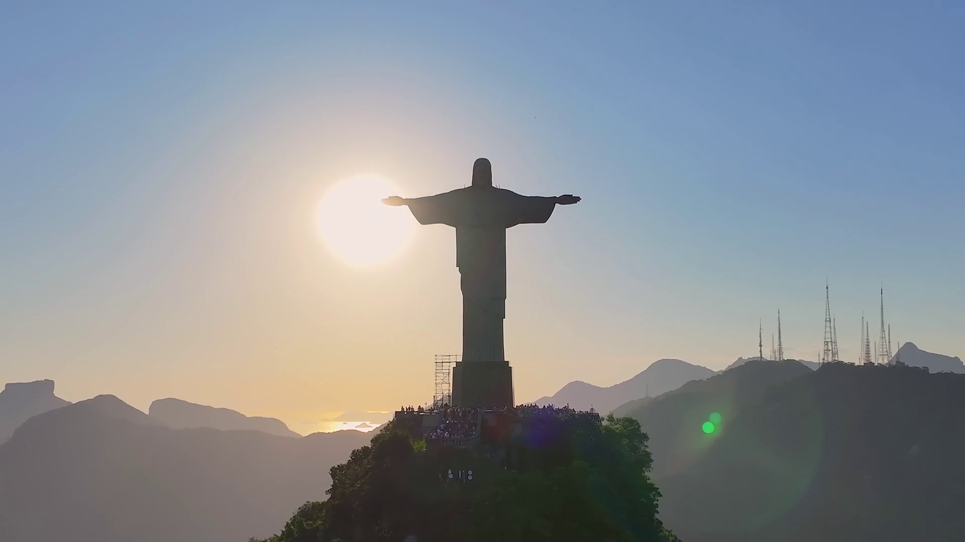 Sunset Christ Redeemer At Rio De Janeiro Stock Footage SBV-348871021 ...