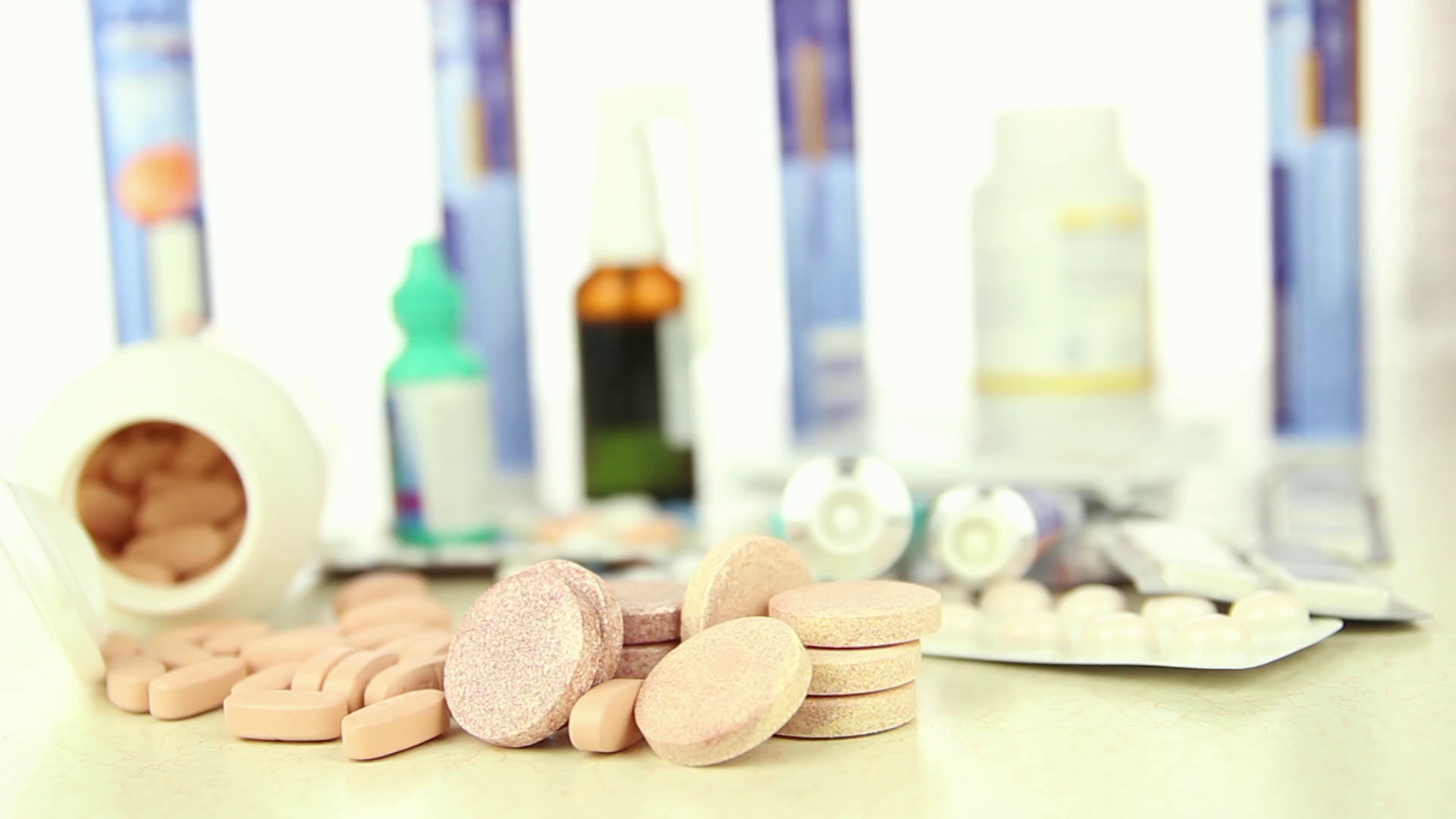 Medicine Box Different Spinning Drugs Tablet Stock Footage SBV ...