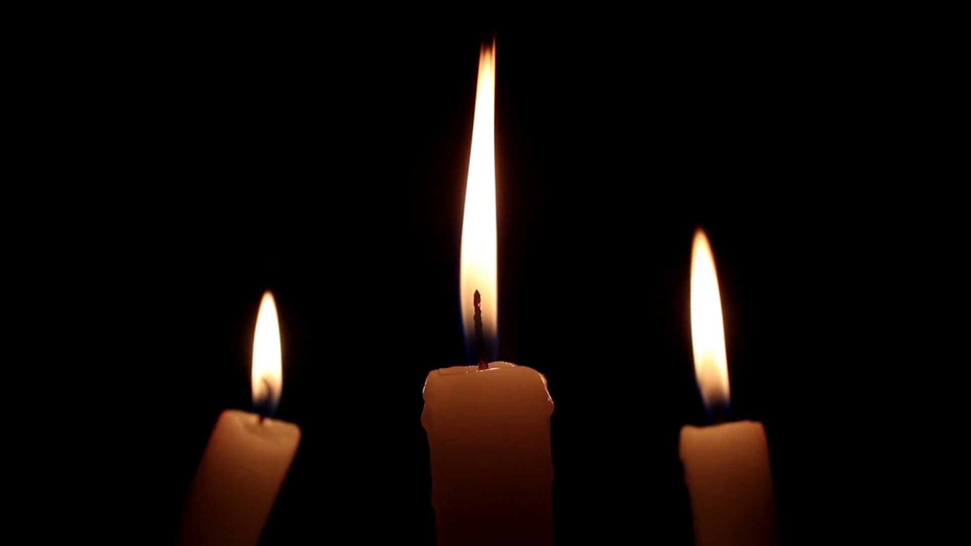 Three Different Sized Candles Burning In Stock Footage SBV-347674963 ...