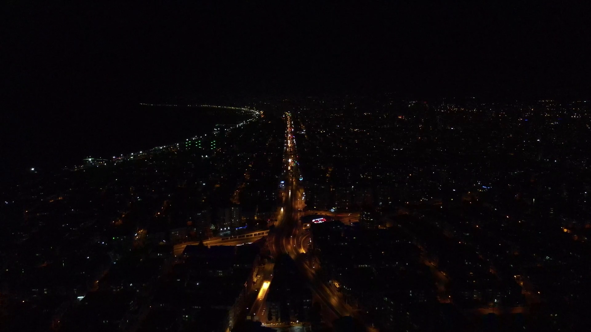 Night View From Drone Illuminated Roads Stock Footage SBV-347648602 ...