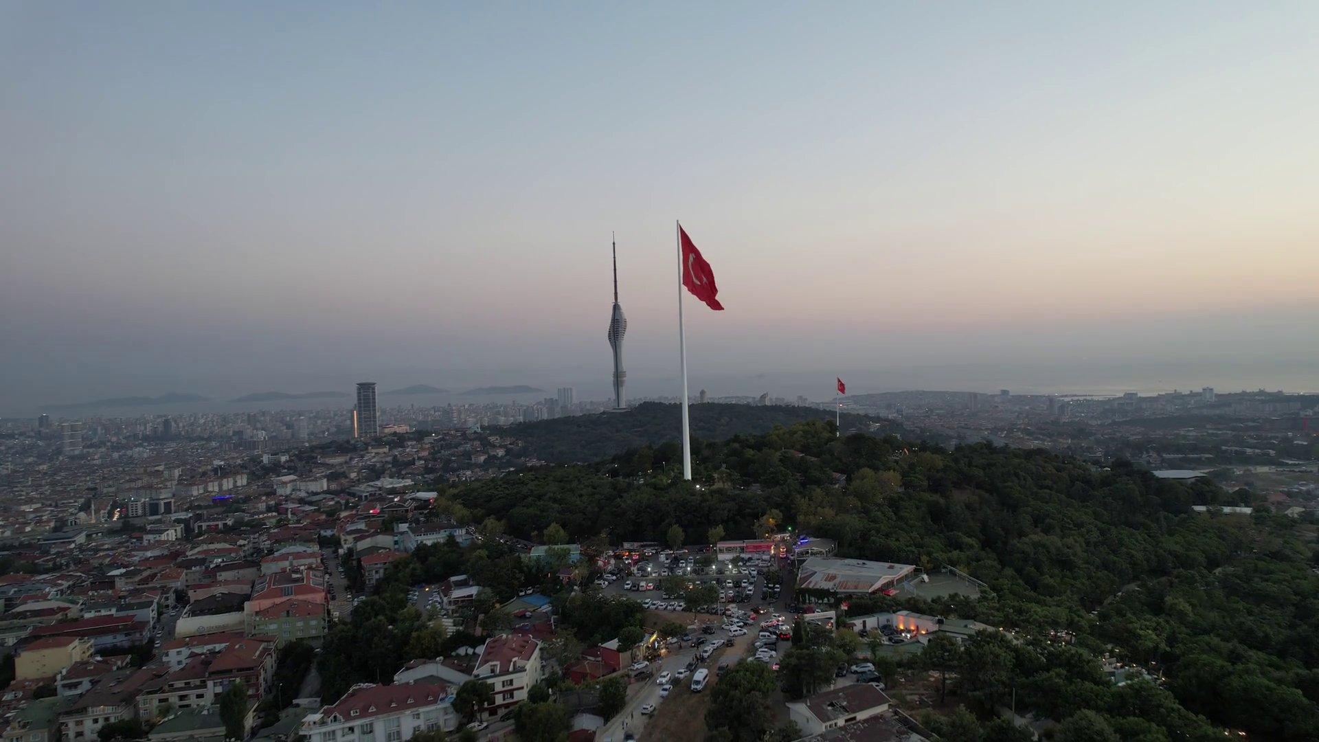 Turkish Flag Istanbul Turkish Flag Aerial Stock Footage SBV-347670948 ...