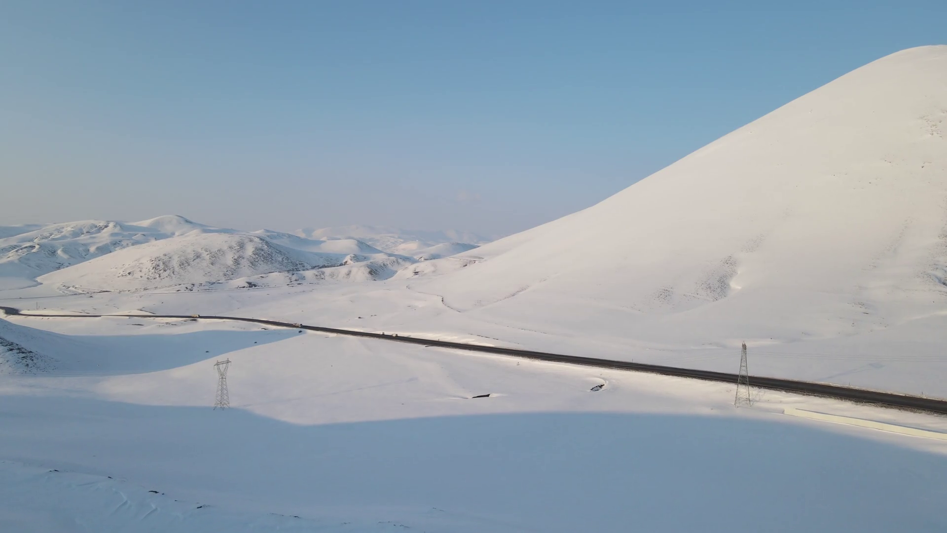 Aerial Drone View Of Vast Snow-covered Stock Footage SBV-347649234 ...