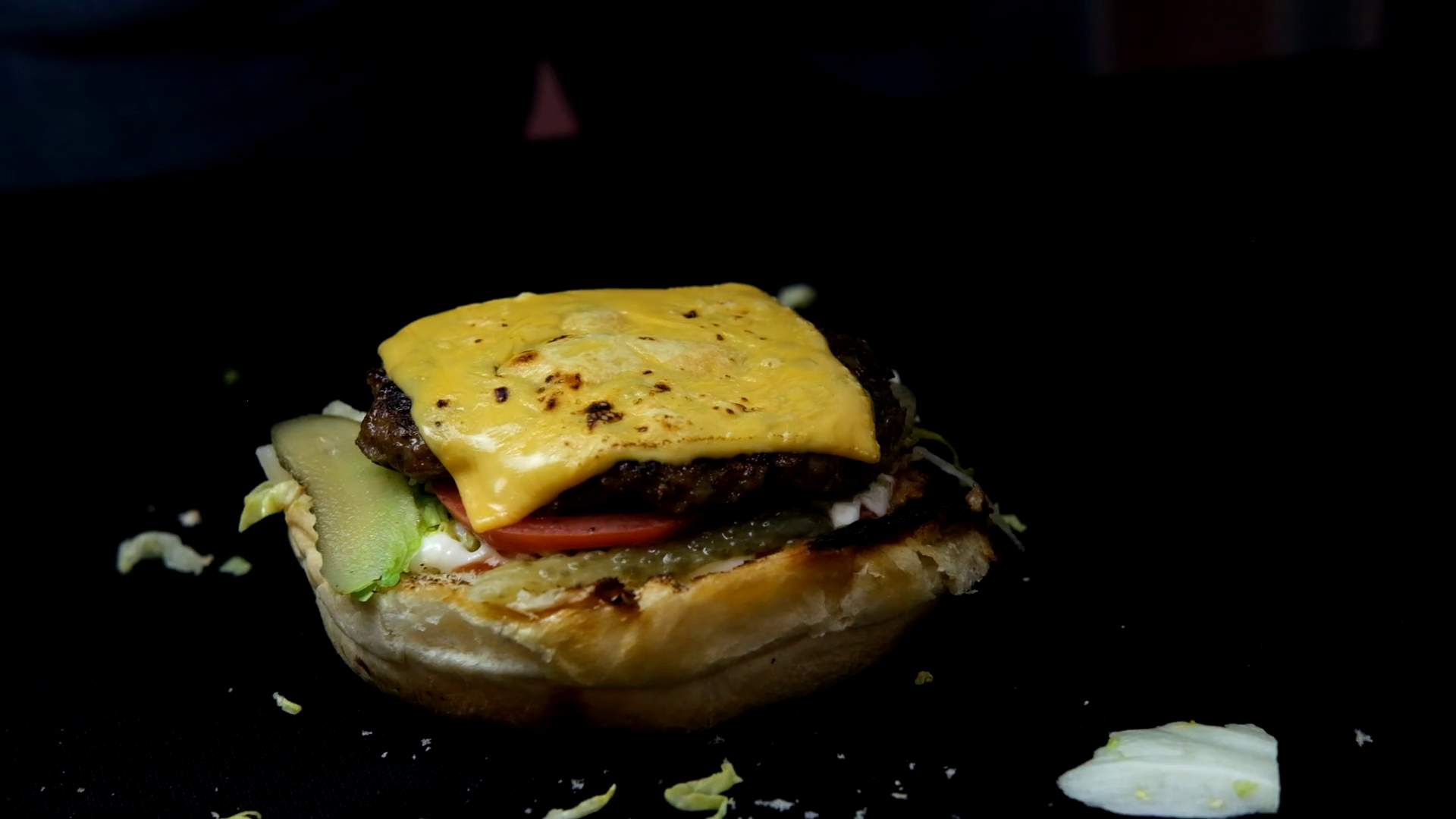 Image Of Rich Burger With Cheddar Cheese Stock Footage SBV-347639496 ...