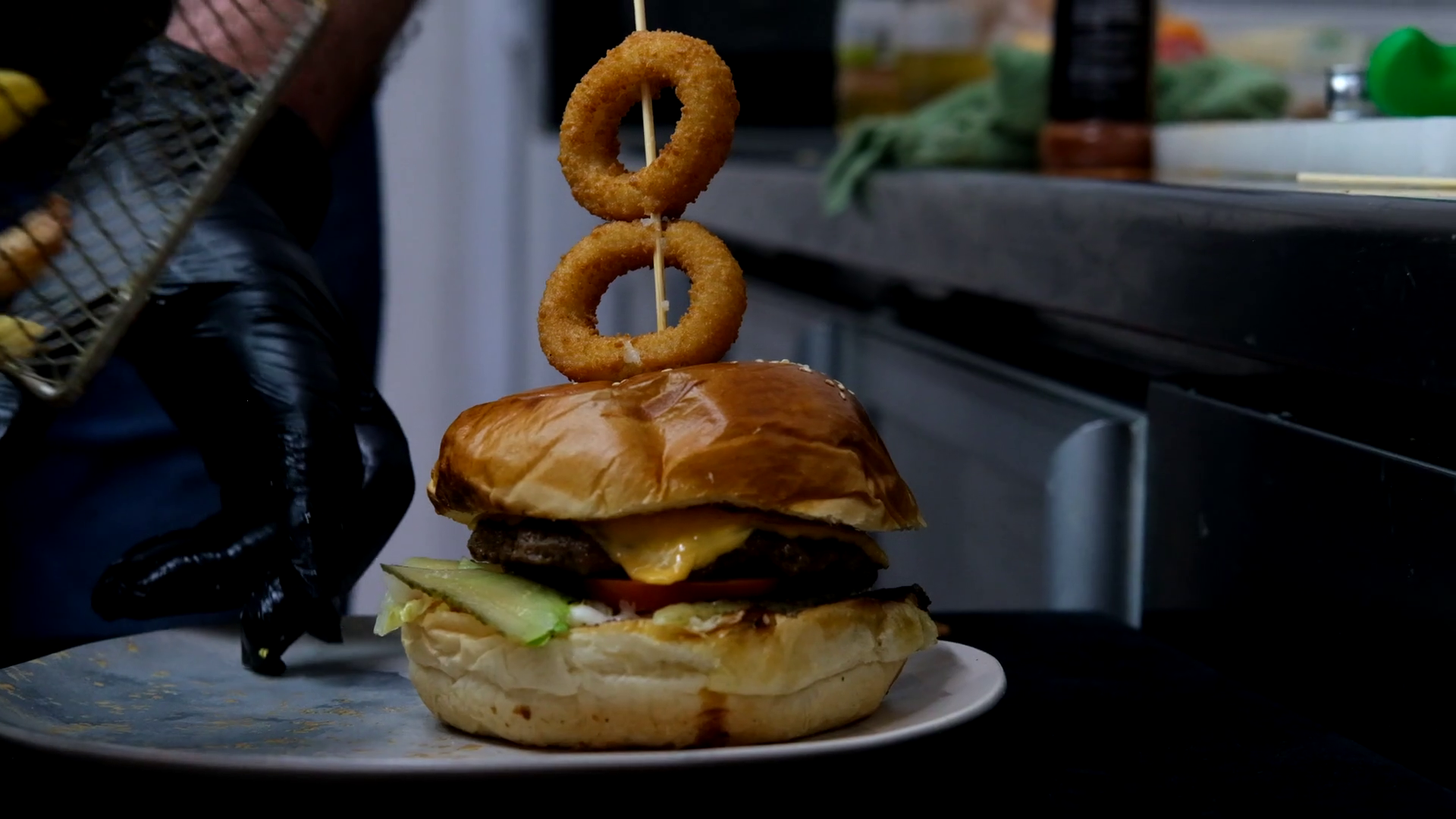 Image Of Burger Menu Prepared In Layers Stock Footage SBV-347639539 ...