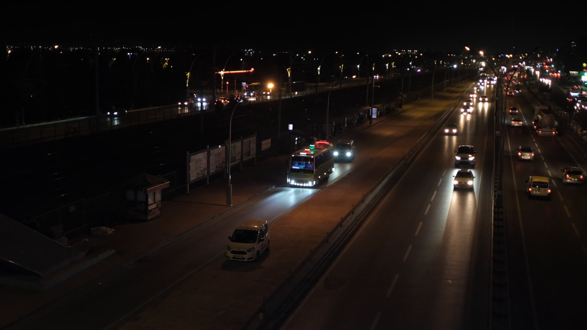 Night Transport Highway Night View Of Stock Footage SBV-347652181 ...