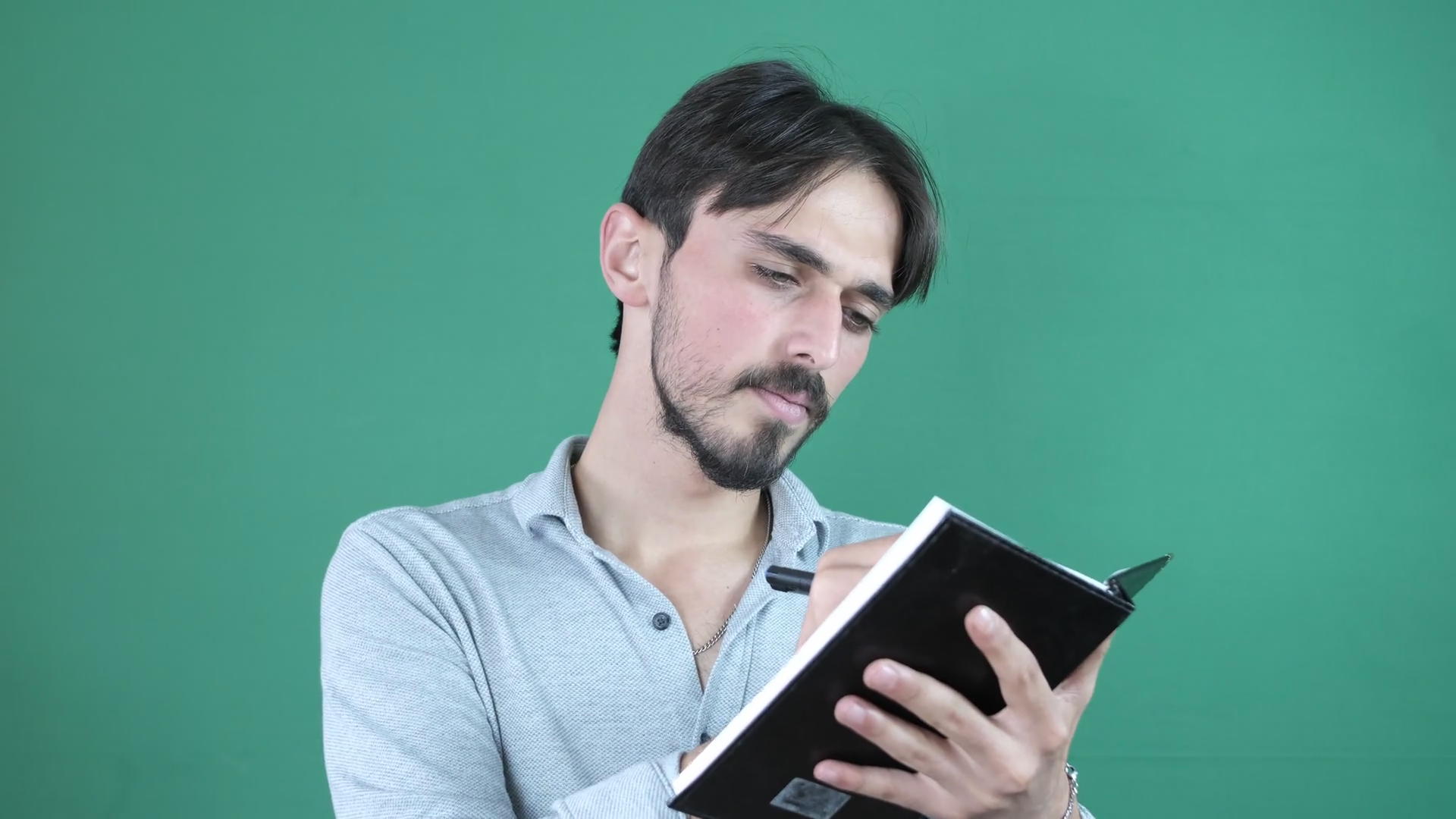 Young Man Writes Down Learned In Notebook Stock Footage SBV-347645202 ...