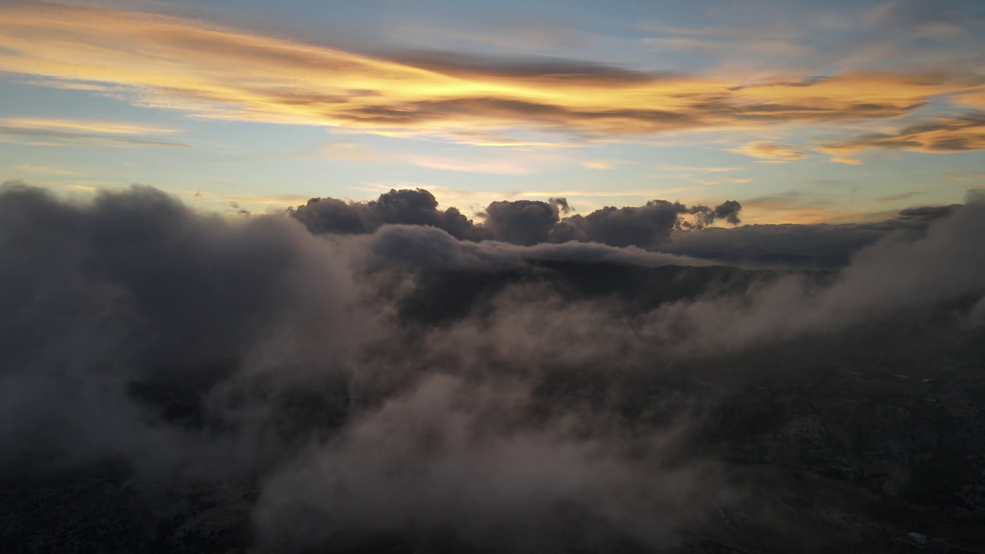 Landscape View Through Clouds From Above At Stock Footage SBV-347652392 ...