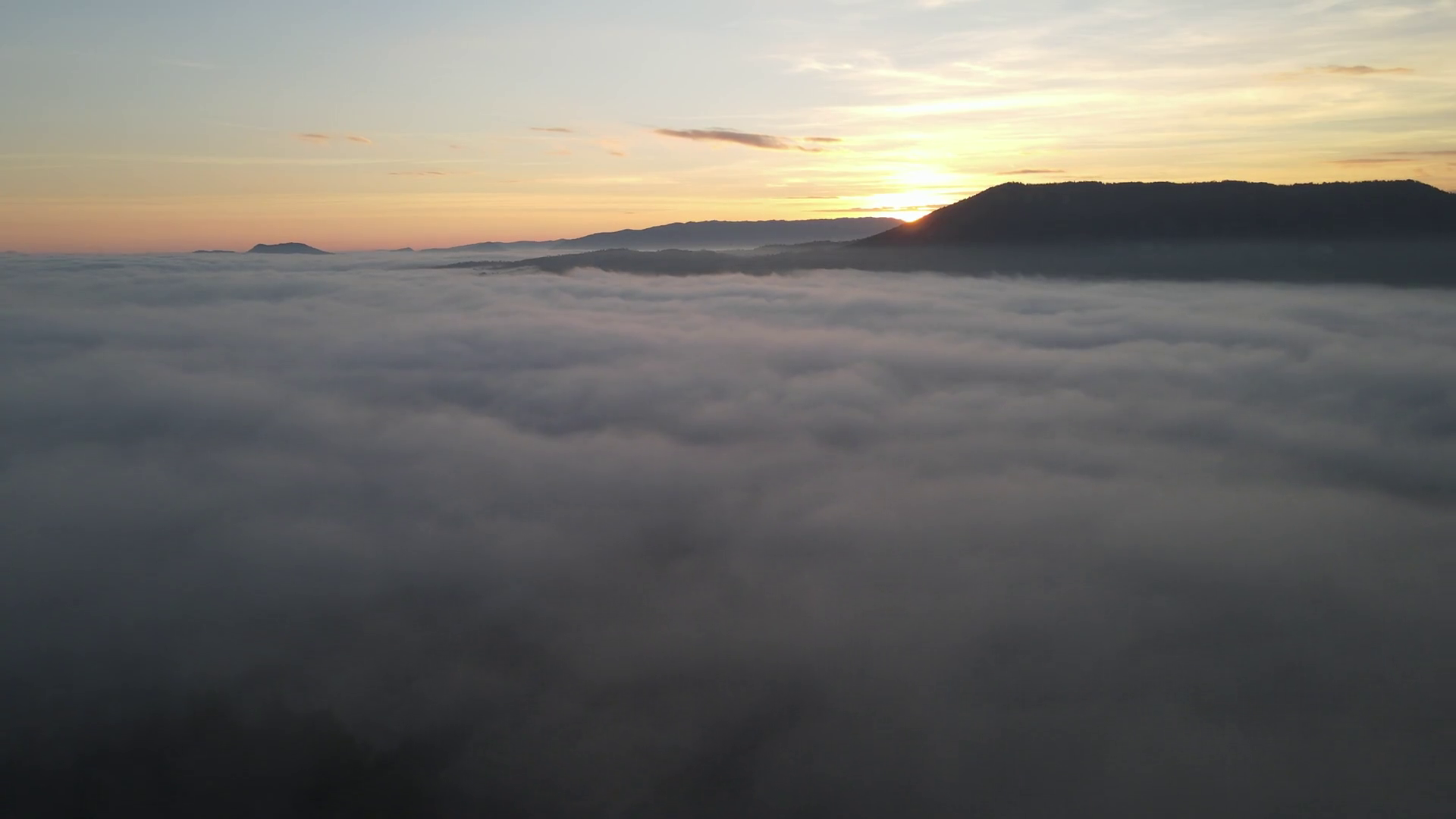 Aerial View Of Fog Above Mountain Landscape Stock Footage SBV-347652116 ...
