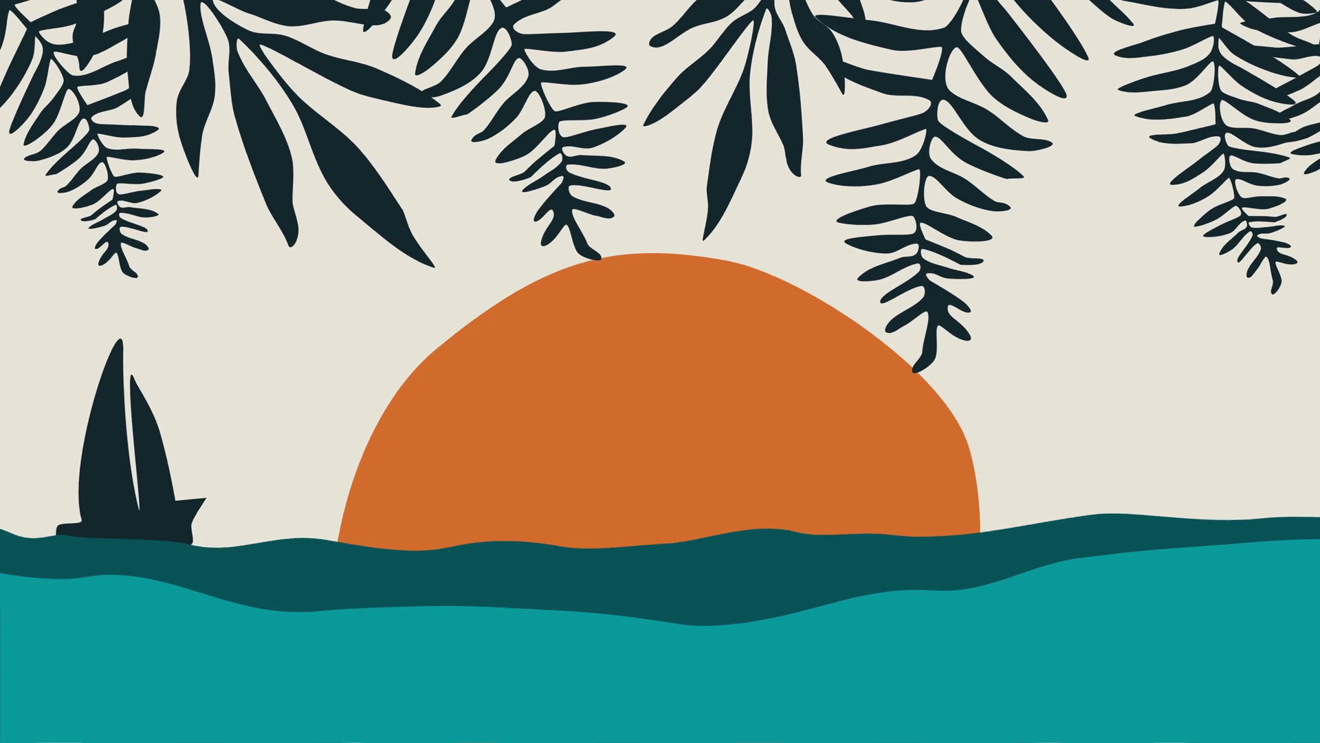 Minimal Animation With Boat Sea Waves Leafs Stock Motion Graphics SBV ...