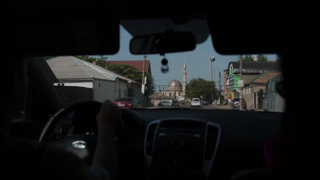View Through Rear Window Of Car Driving Stock Footage: Royalty-Free ...