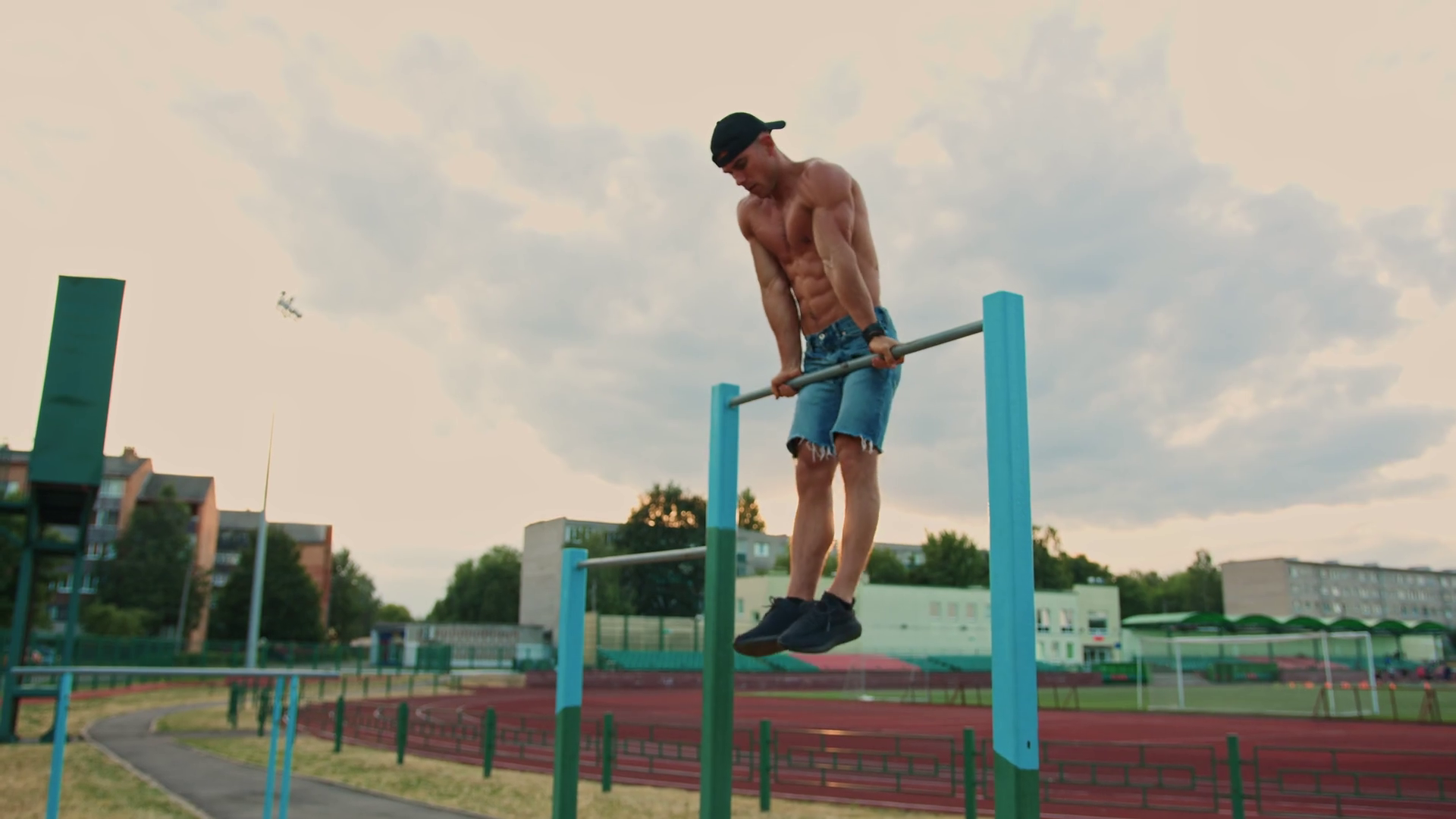 Young Muscular Man Without T-shirt Is Stock Footage SBV-348680066 ...