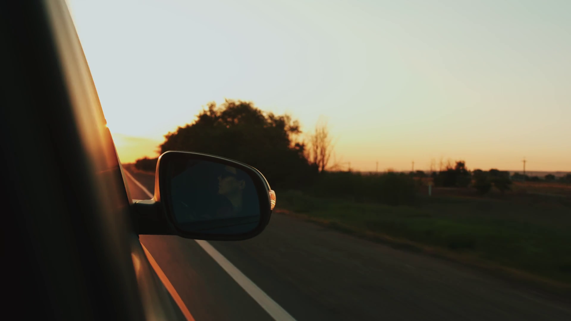 View From Open Car Window Reflection Of Man Stock Footage SBV-348393172 ...