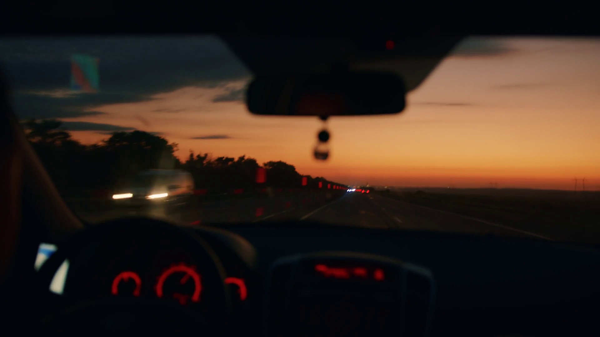 Lights Of Oncoming Cars From Inside Of Car Stock Footage SBV-348393198 ...