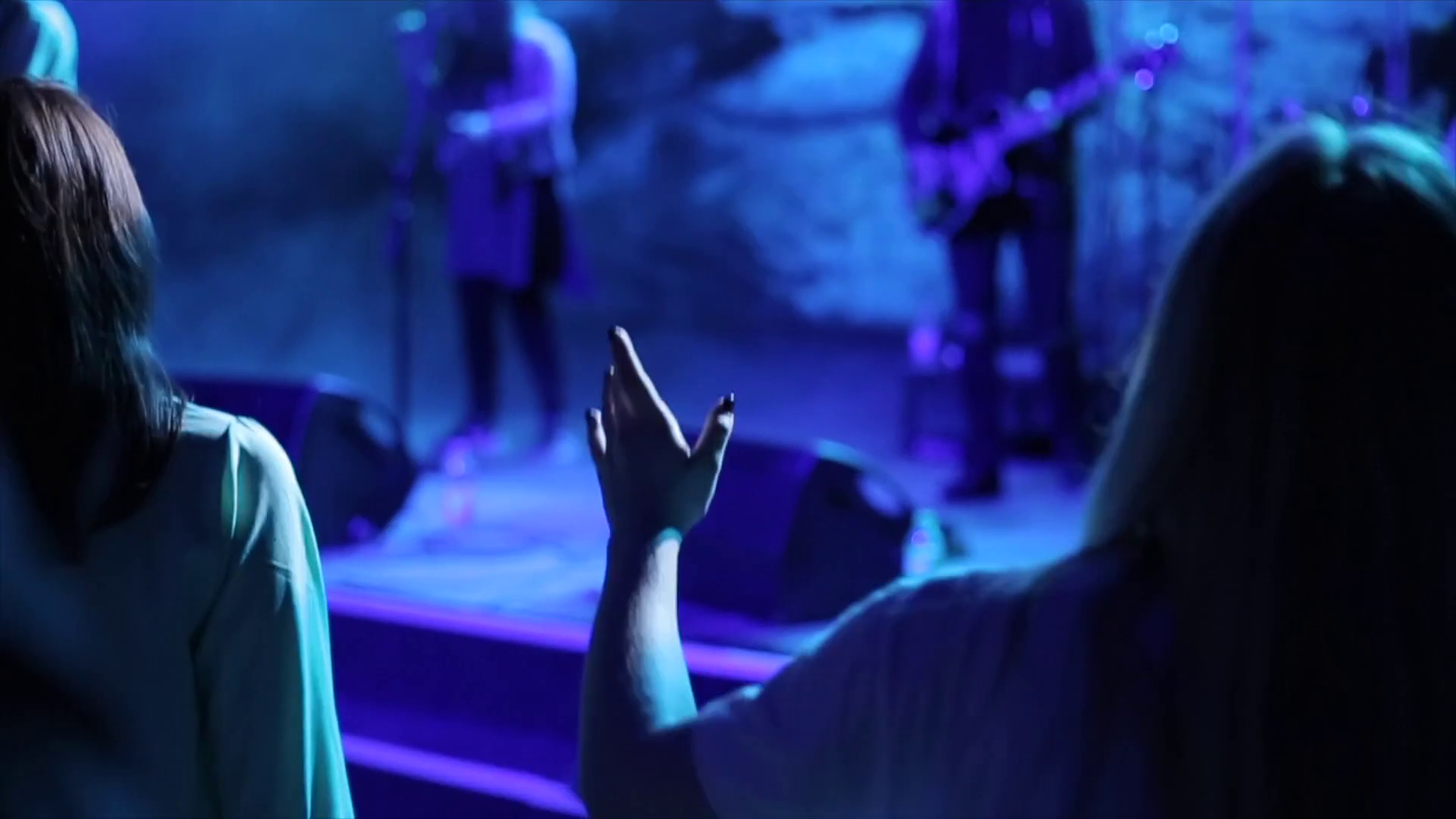 A Blond Girl At Concert Back View Long Hair Stock Footage SBV-327927067 ...